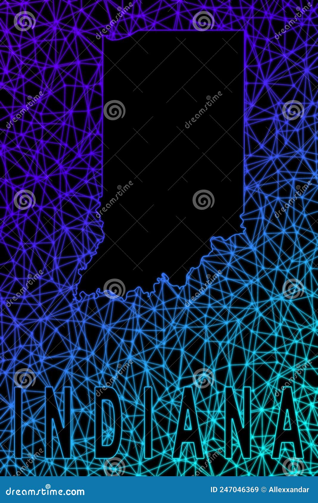 Indiana Line Map Vector Illustration | CartoonDealer.com #210606710