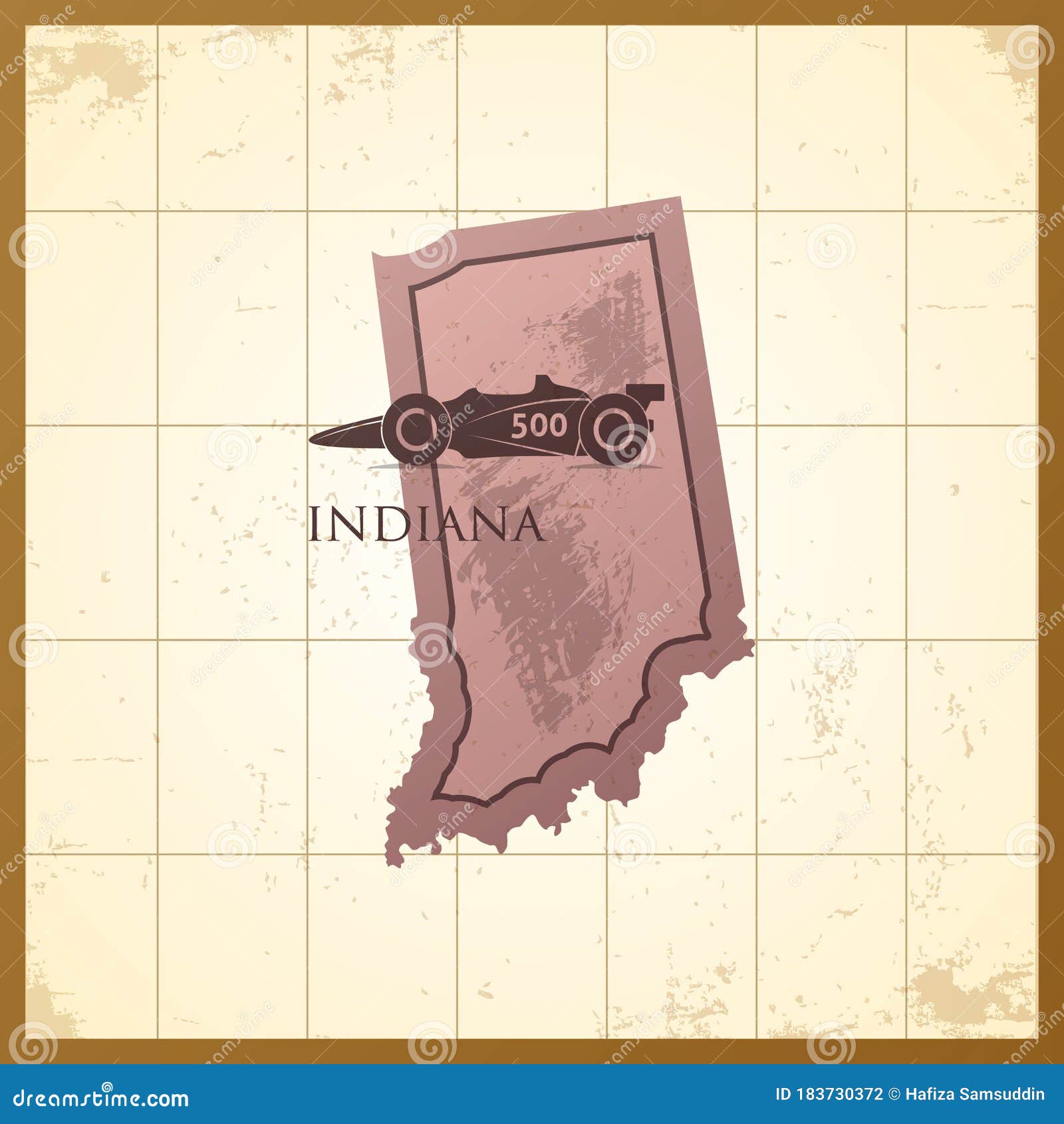Map of Indiana State. Vector Illustration Decorative Background Design ...