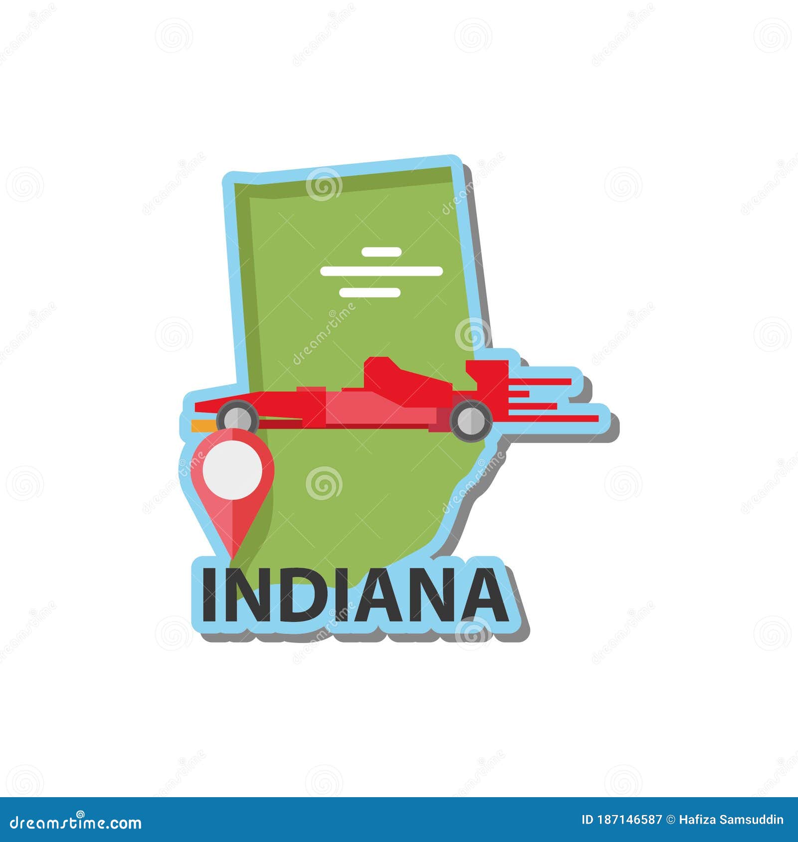 Map of Indiana State. Vector Illustration Decorative Design Stock ...
