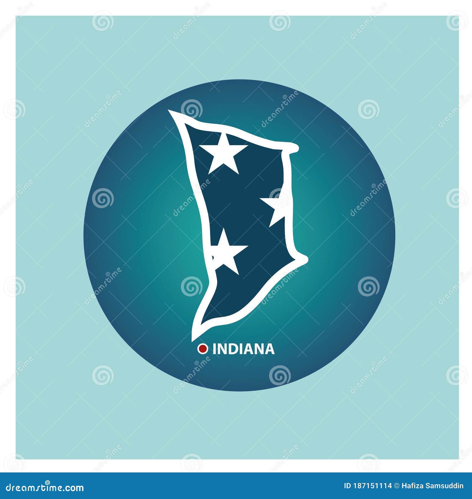 Map of Indiana State. Vector Illustration Decorative Design Stock ...