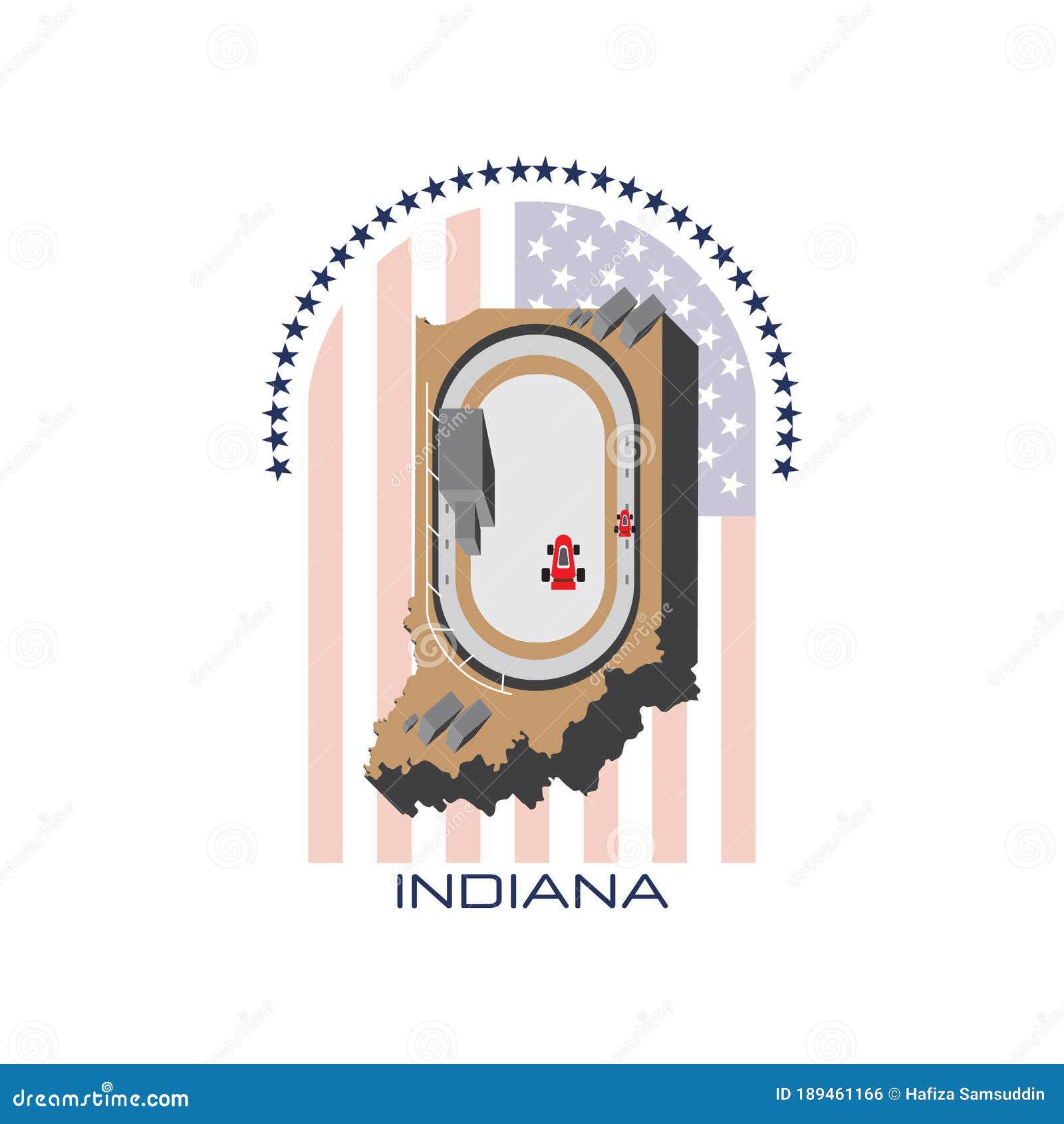 Map of Indiana State. Vector Illustration Decorative Design Stock ...
