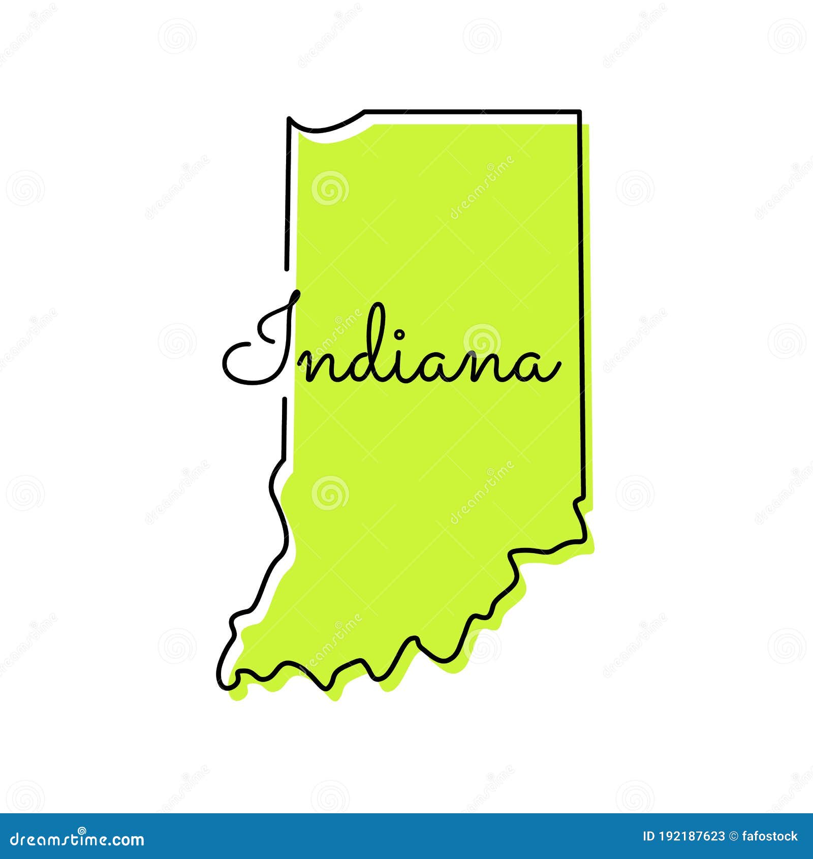 Indiana Vector Map Silhouette Isolated On White Background ...