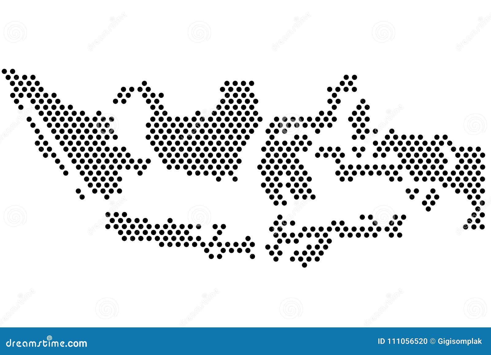 Map Indonesia from Black Dots Stock Vector - Illustration of icon ...