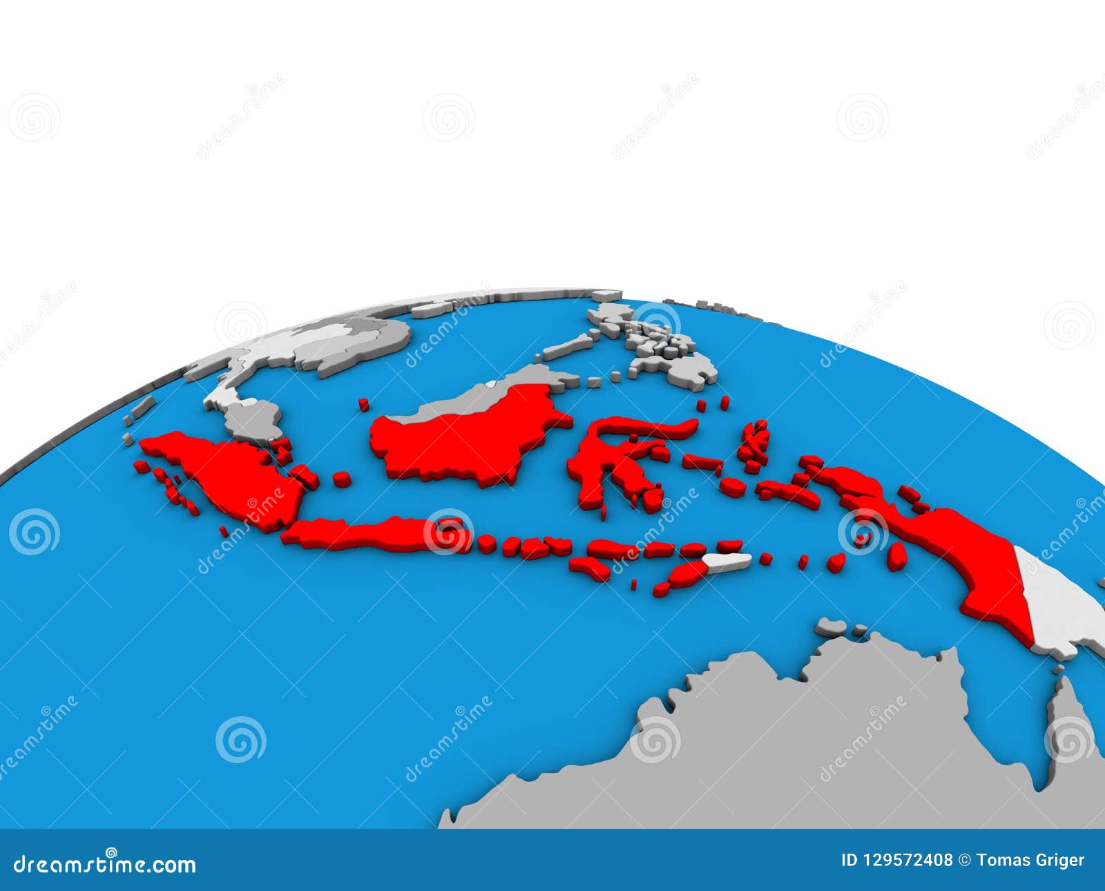 Map of Indonesia on 3D Globe Stock Illustration - Illustration of ...