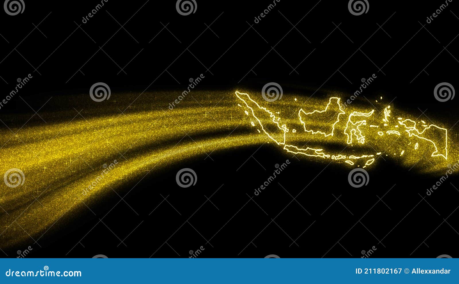 Map of Indonesia, Gold Glitter Map Stock Image - Image of country ...