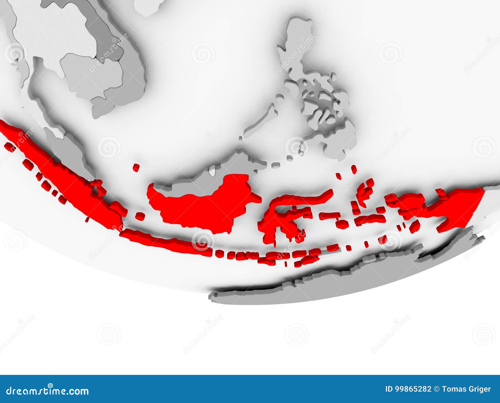 Map of Indonesia on Grey Political Globe Stock Illustration ...