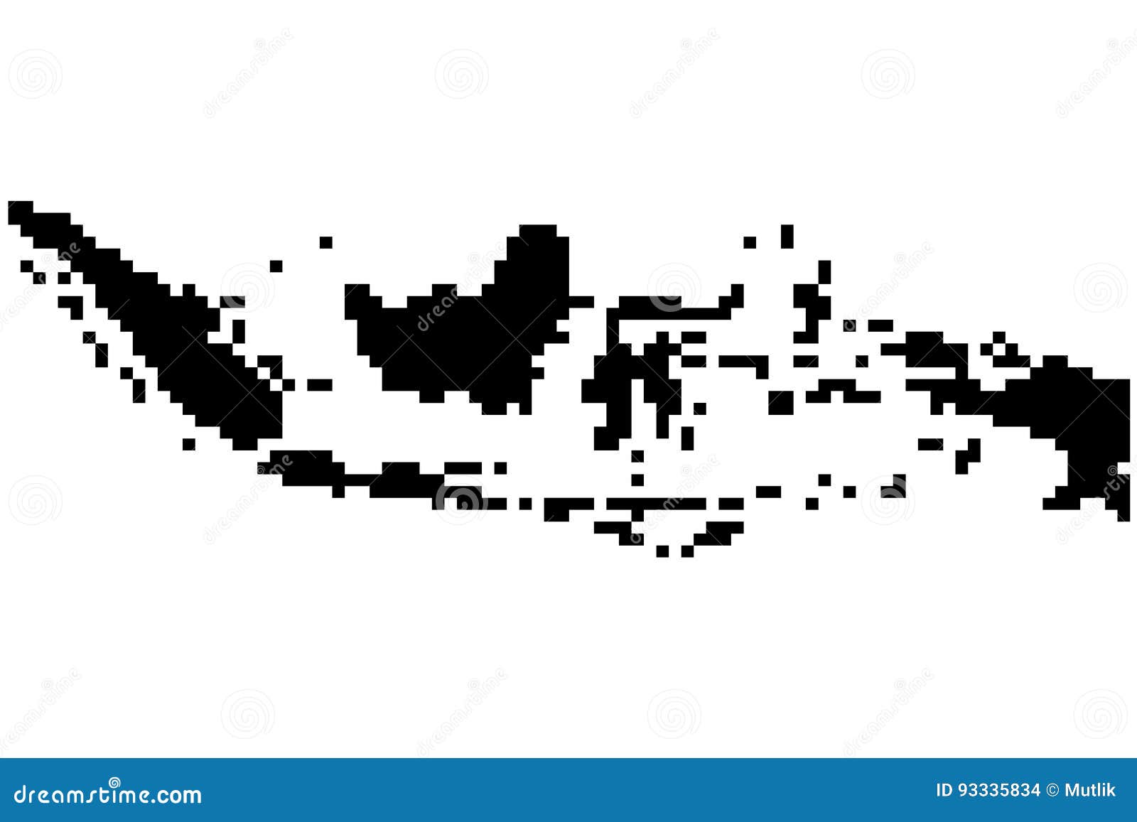 Map of Indonesia stock vector. Illustration of land, contour - 93335834