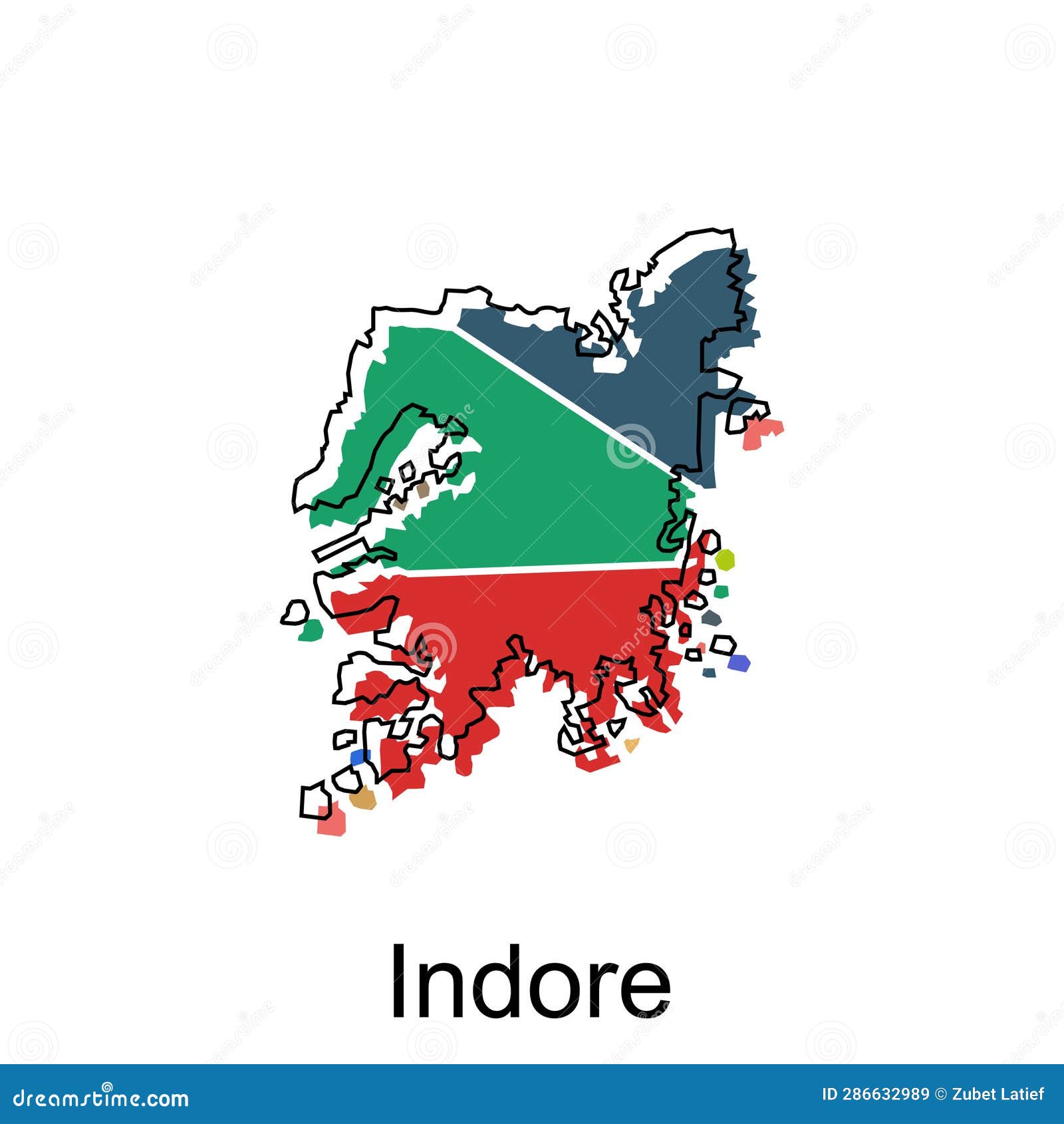 Map of Indore City Modern Simple Geometric, Illustration Vector Design ...