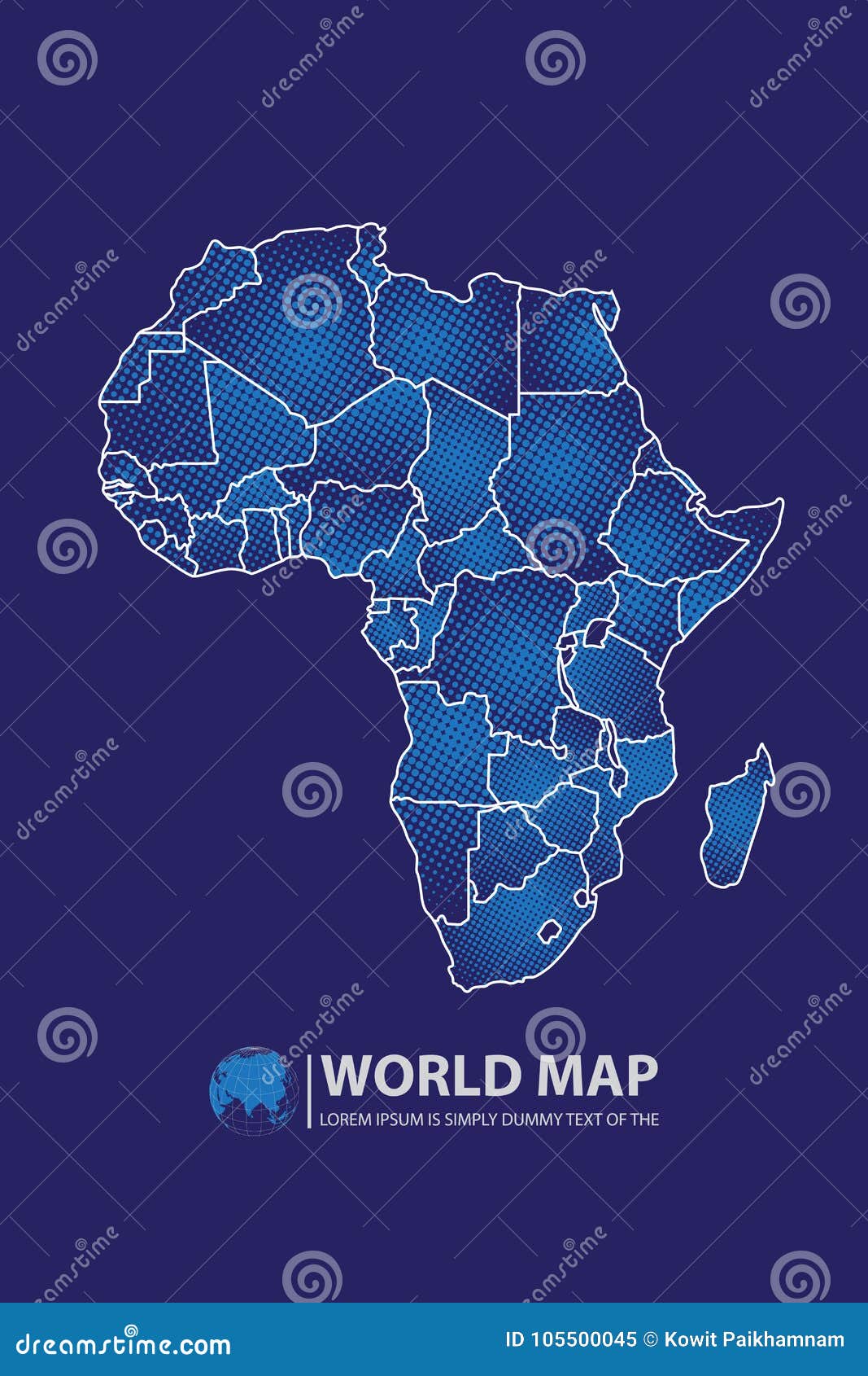 Africa Map Design Vector Illustration Stock Vector - Illustration of ...