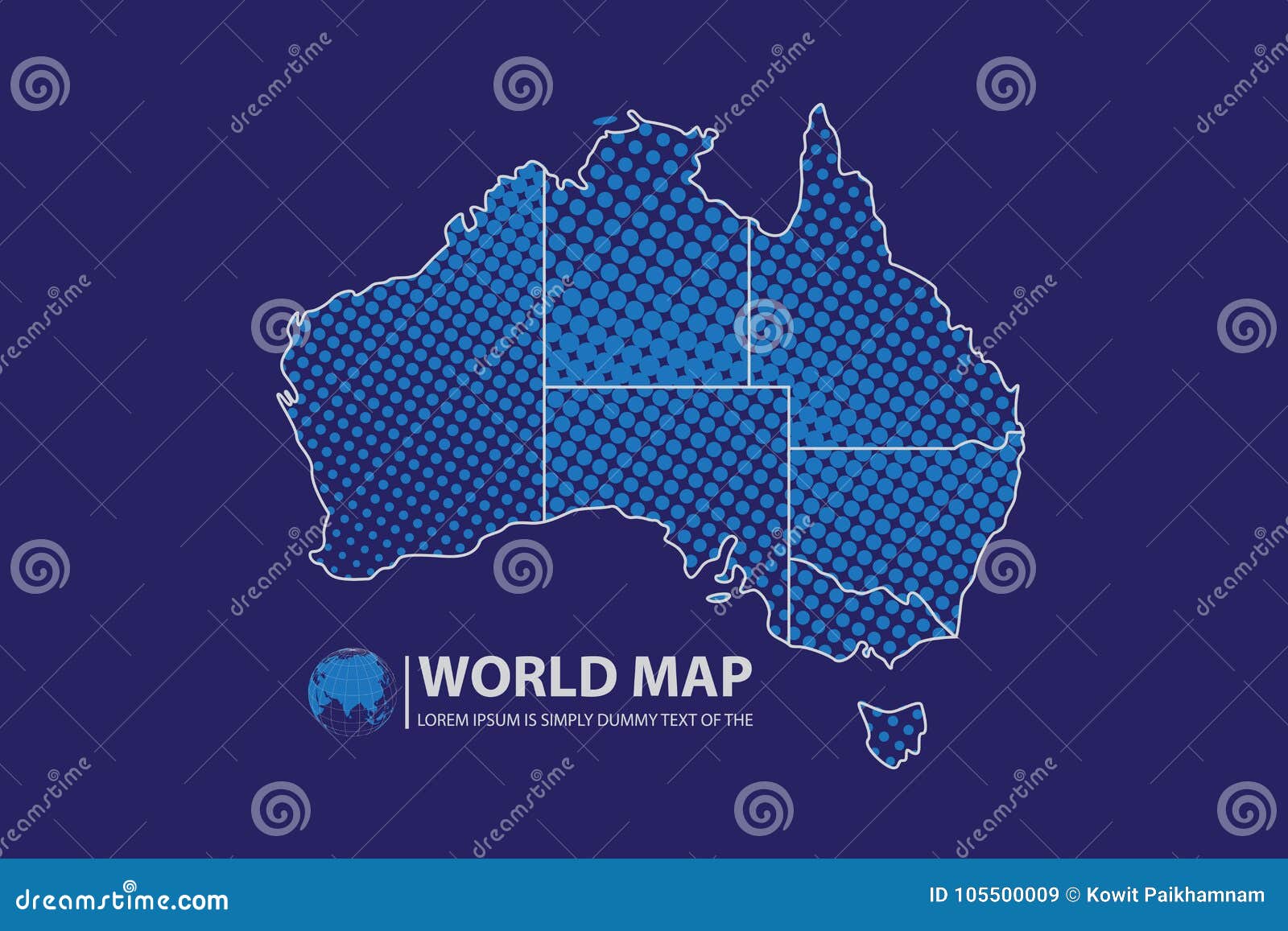Australia Map Design Vector Illustration Stock Vector - Illustration of ...