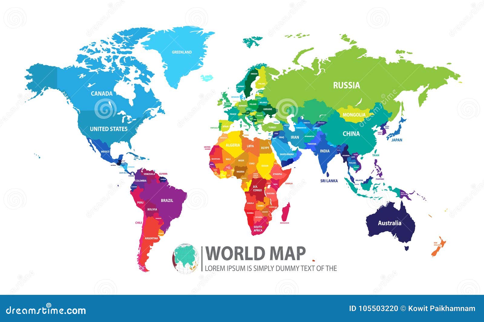 World Map Design Vector Illustration Stock Vector - Illustration of ...