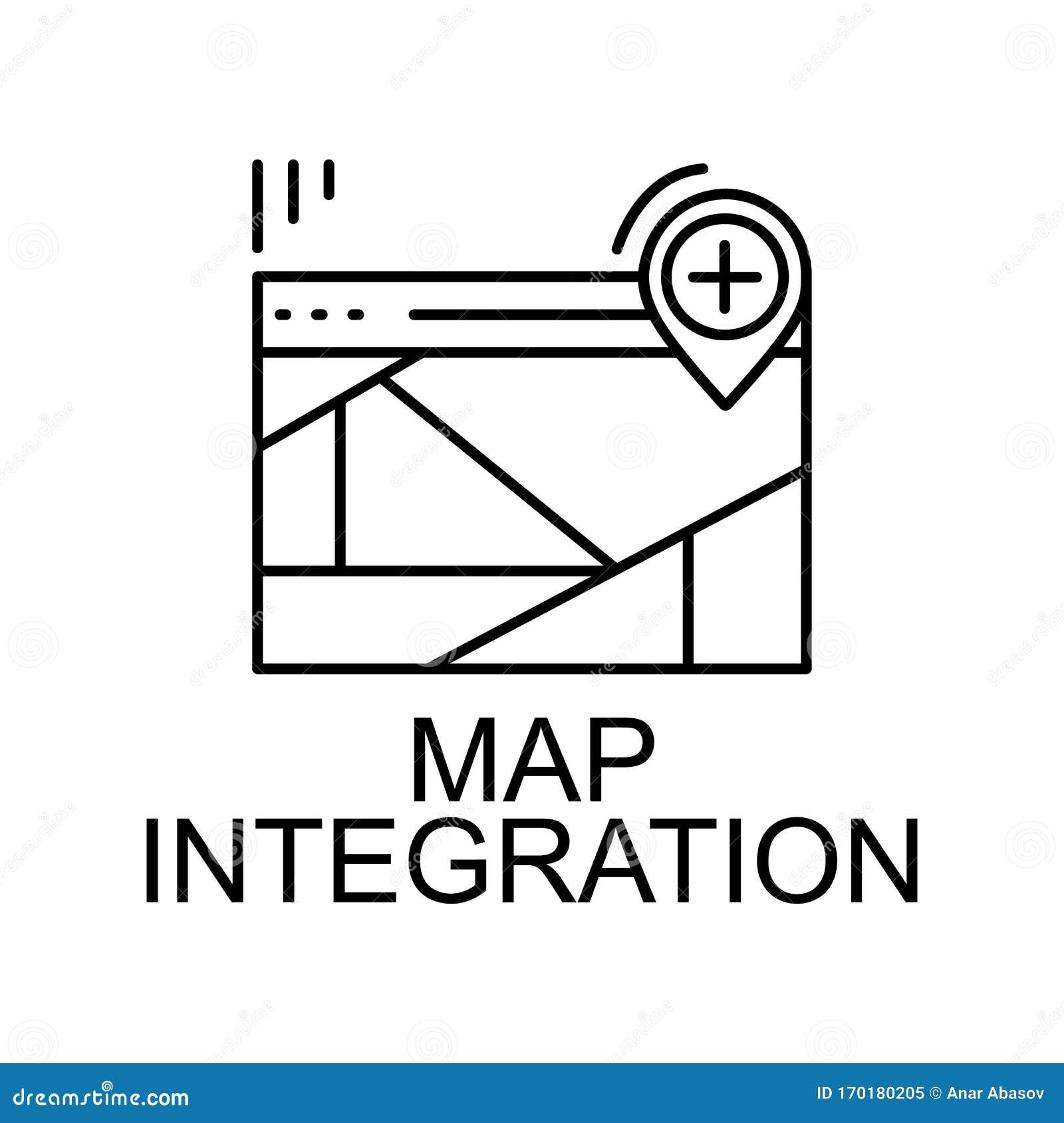 Map Integration Icon. Element of Web Development Signs with Name for ...