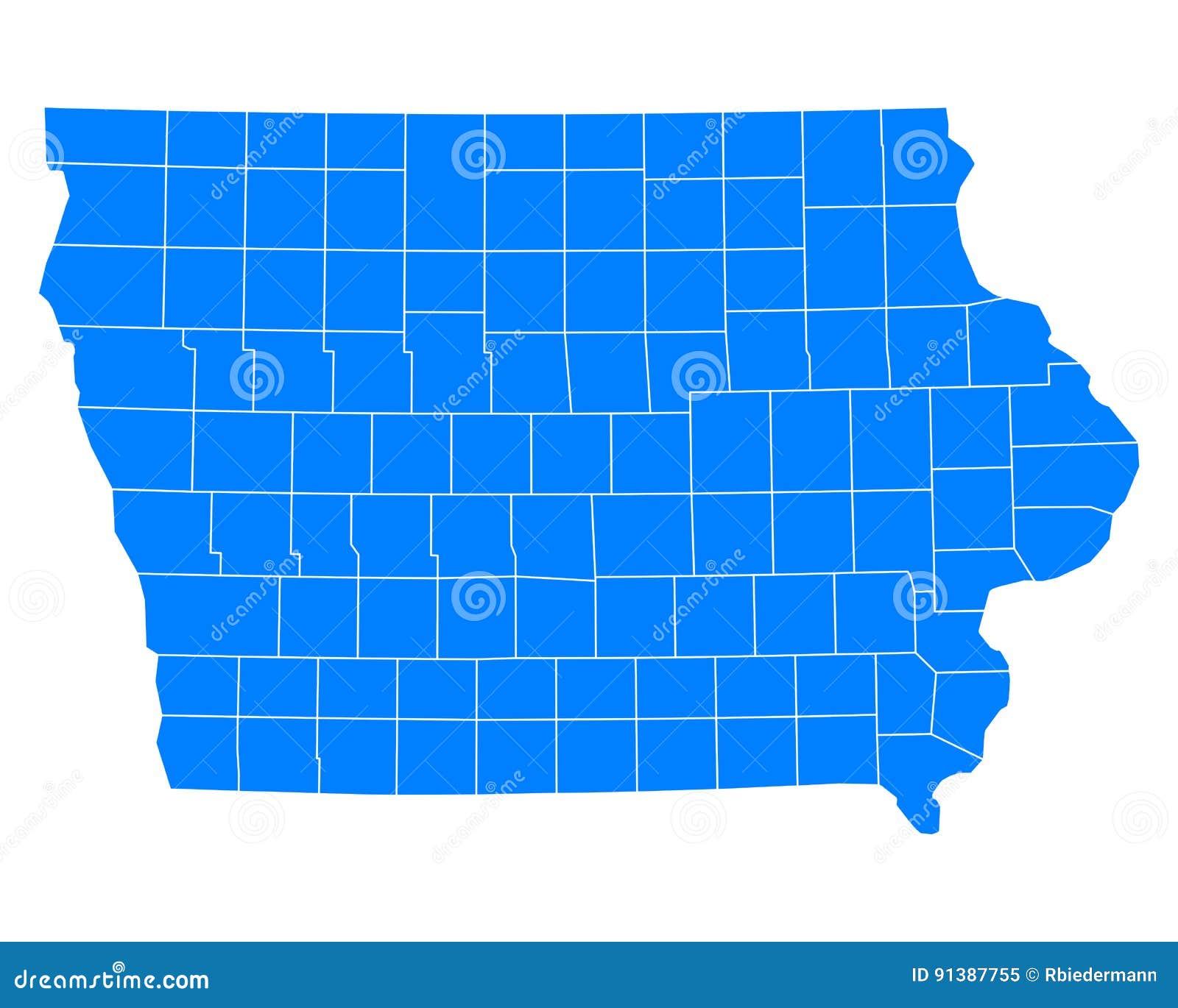 Map of Iowa stock vector. Illustration of iowa, region - 91387755