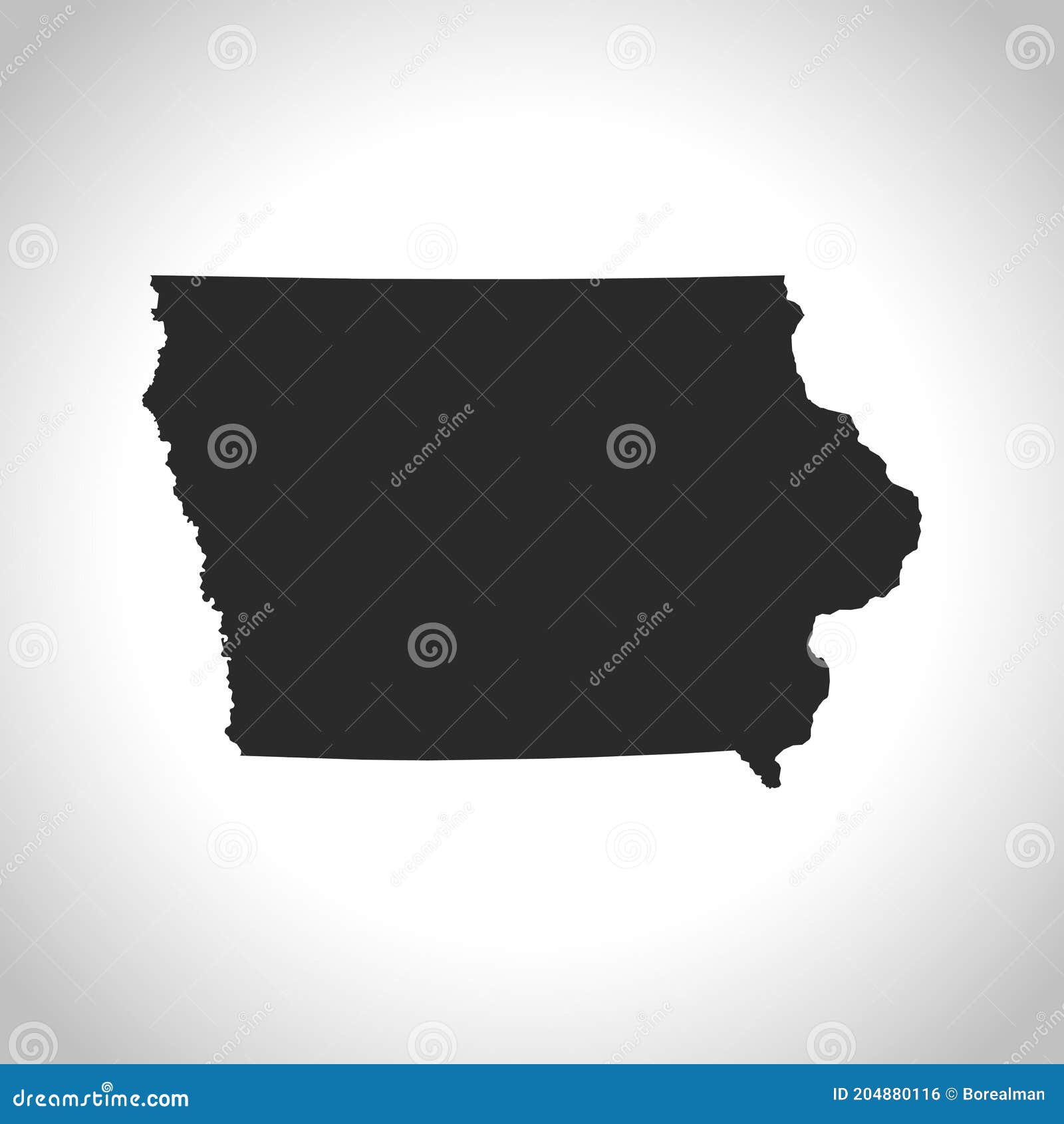 Map of the Iowa stock vector. Illustration of state - 204880116