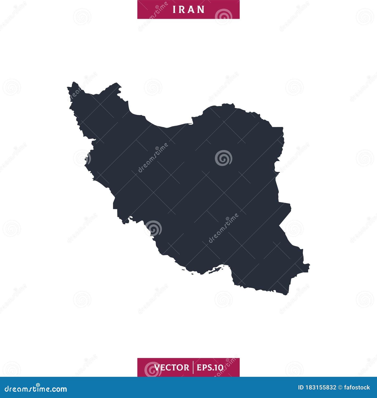 Iran Map - High Detailed Black Map With Counties/regions/states Of Iran ...