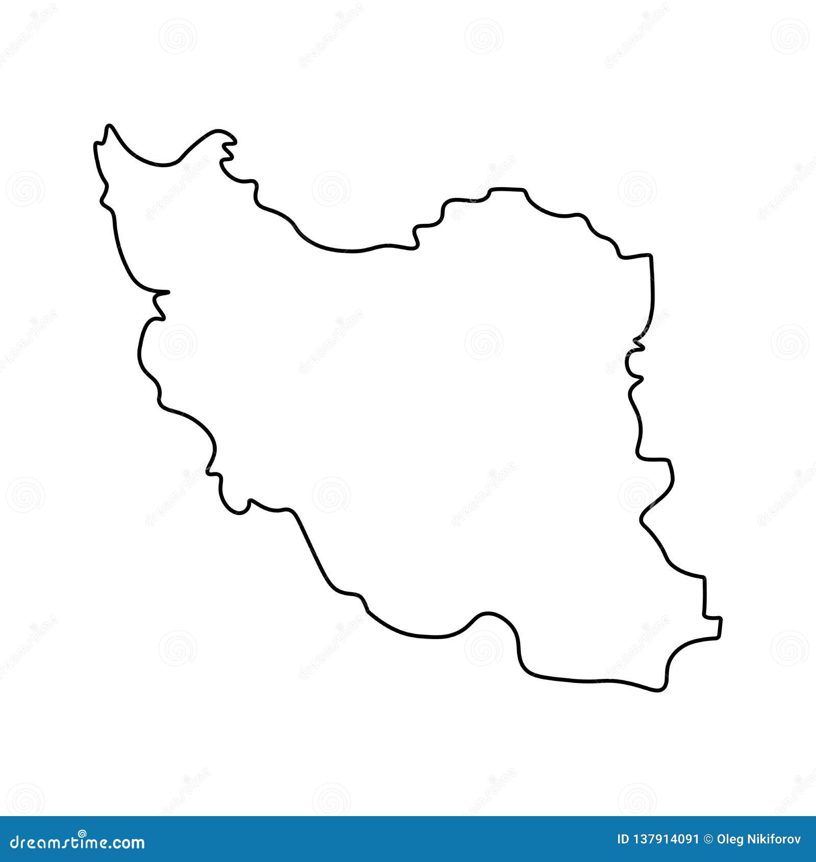 Iran Map Outline Vector Illustration | CartoonDealer.com #125596846
