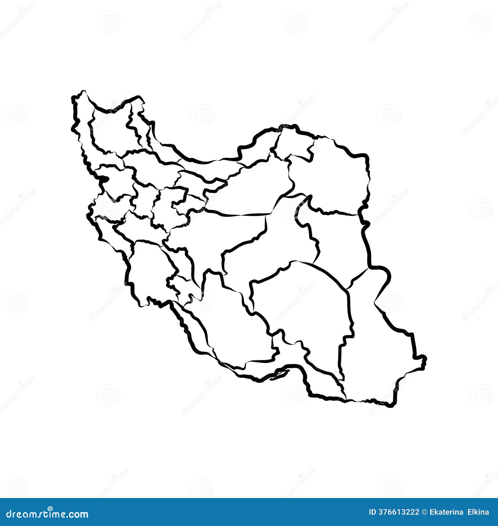 Iran Outline Map With The Handwritten Country Name. Continuous Line ...