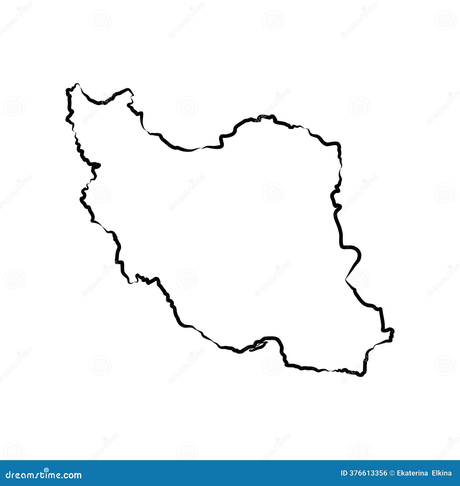 Iran Map Outline Vector Illustration | CartoonDealer.com #125596846