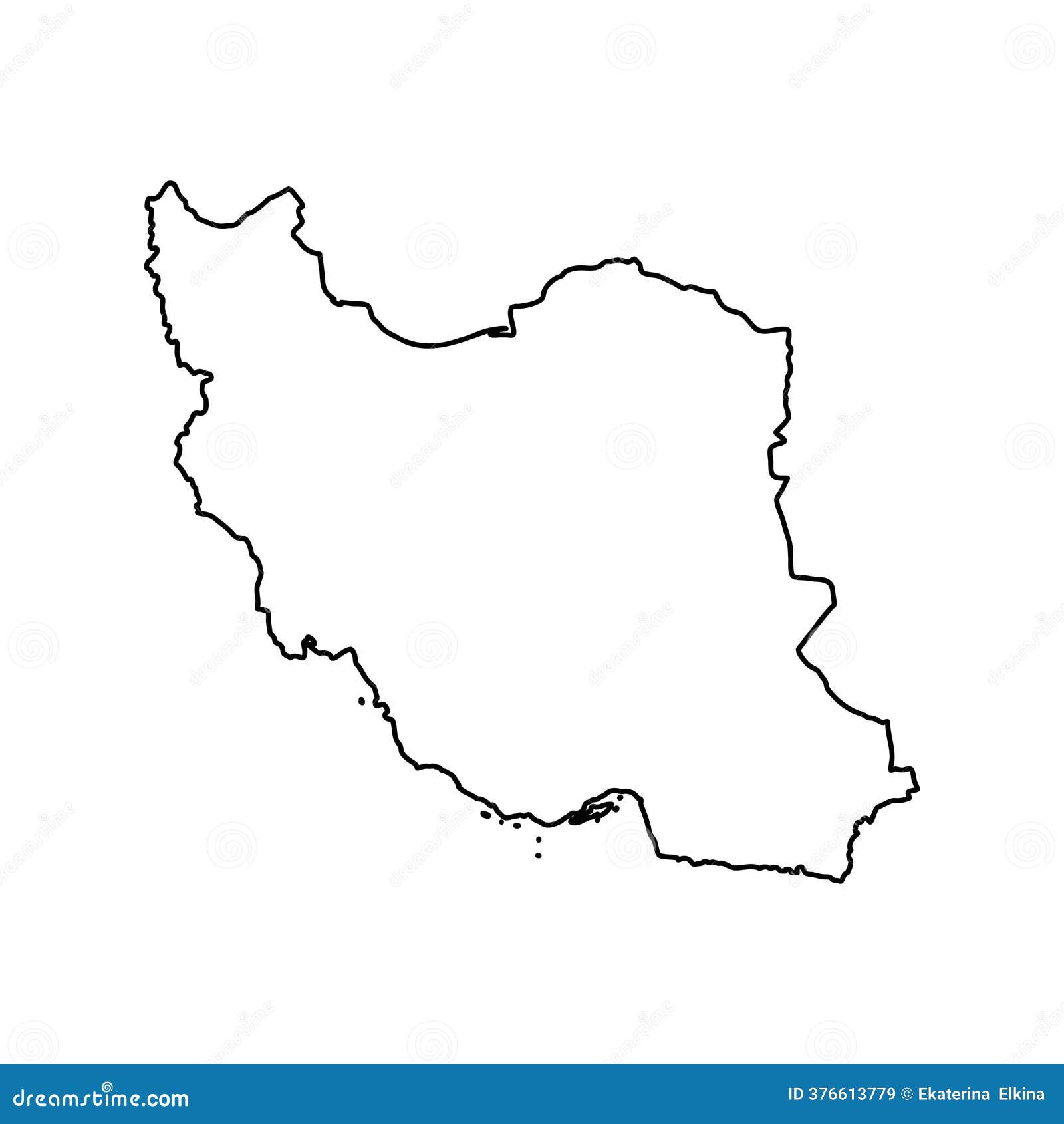 Iran Outline Map With The Handwritten Country Name. Continuous Line ...