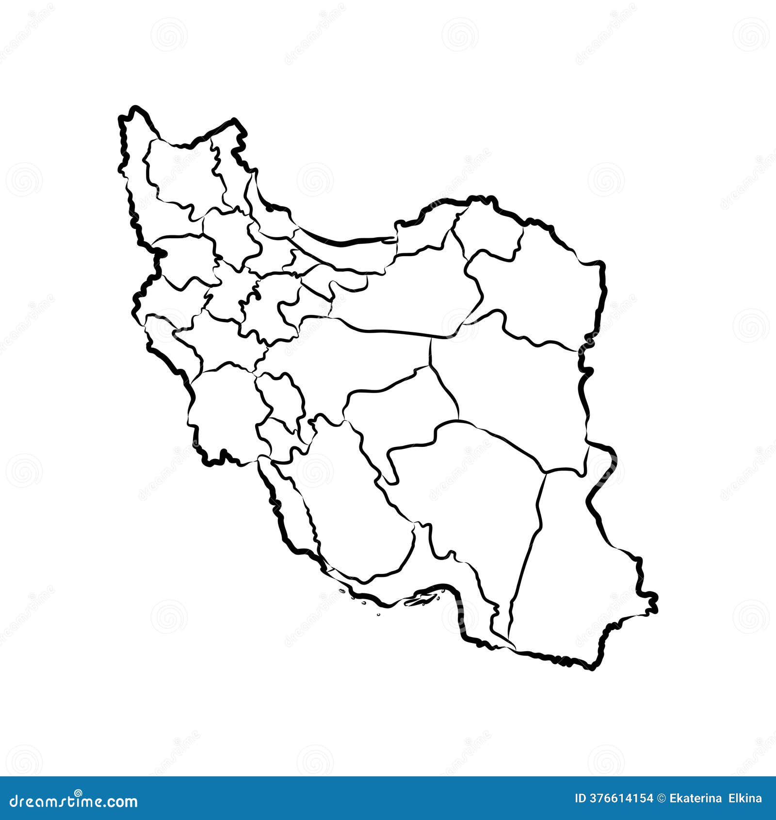 Map Of Iran, Outline Map Iran Vector Illustration, Map Of Iran With An ...