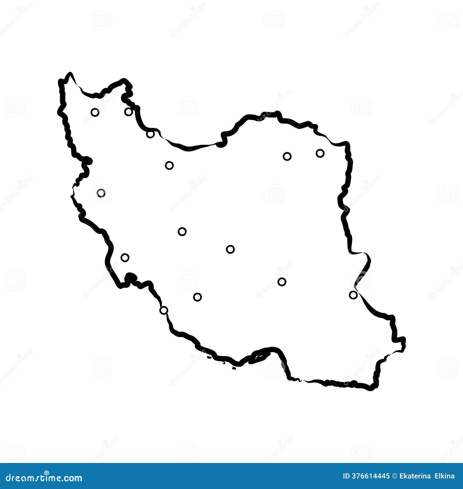 Iran Outline Map With The Handwritten Country Name. Continuous Line ...