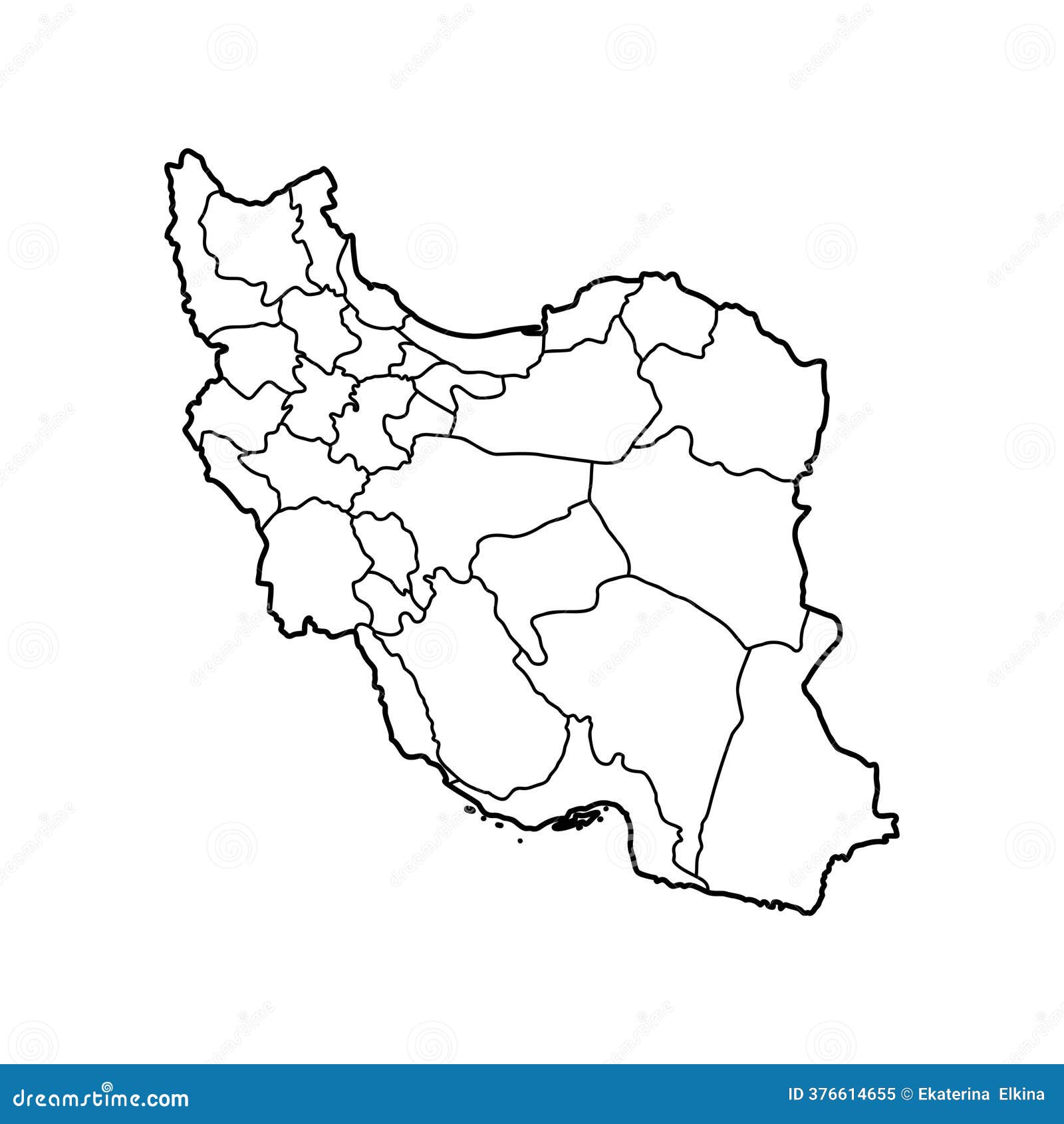 Map Of Iran, Outline Map Iran Vector Illustration, Map Of Iran With An ...