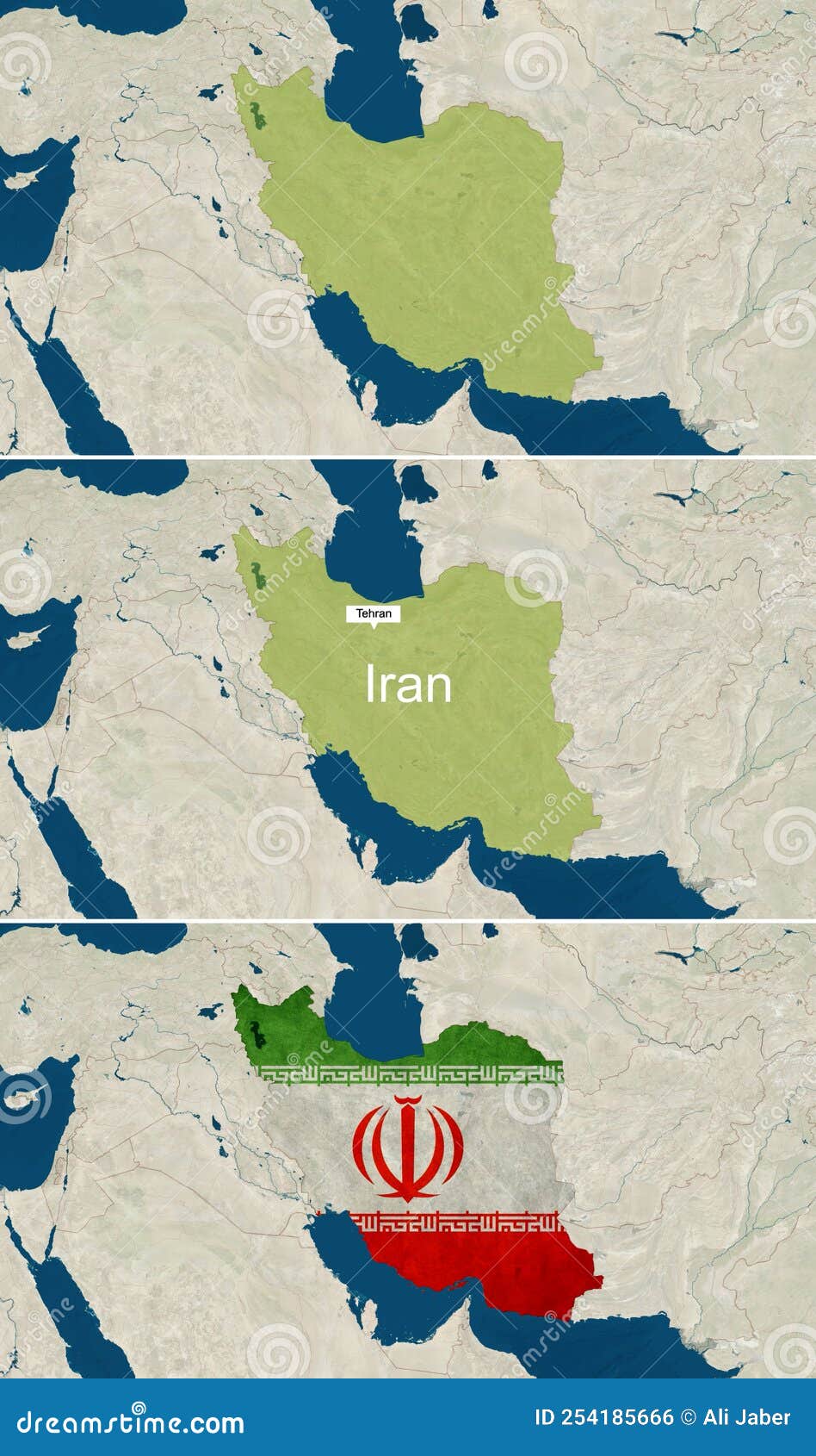 The Map of Iran with Text, Textless, and with Flag Stock Illustration ...