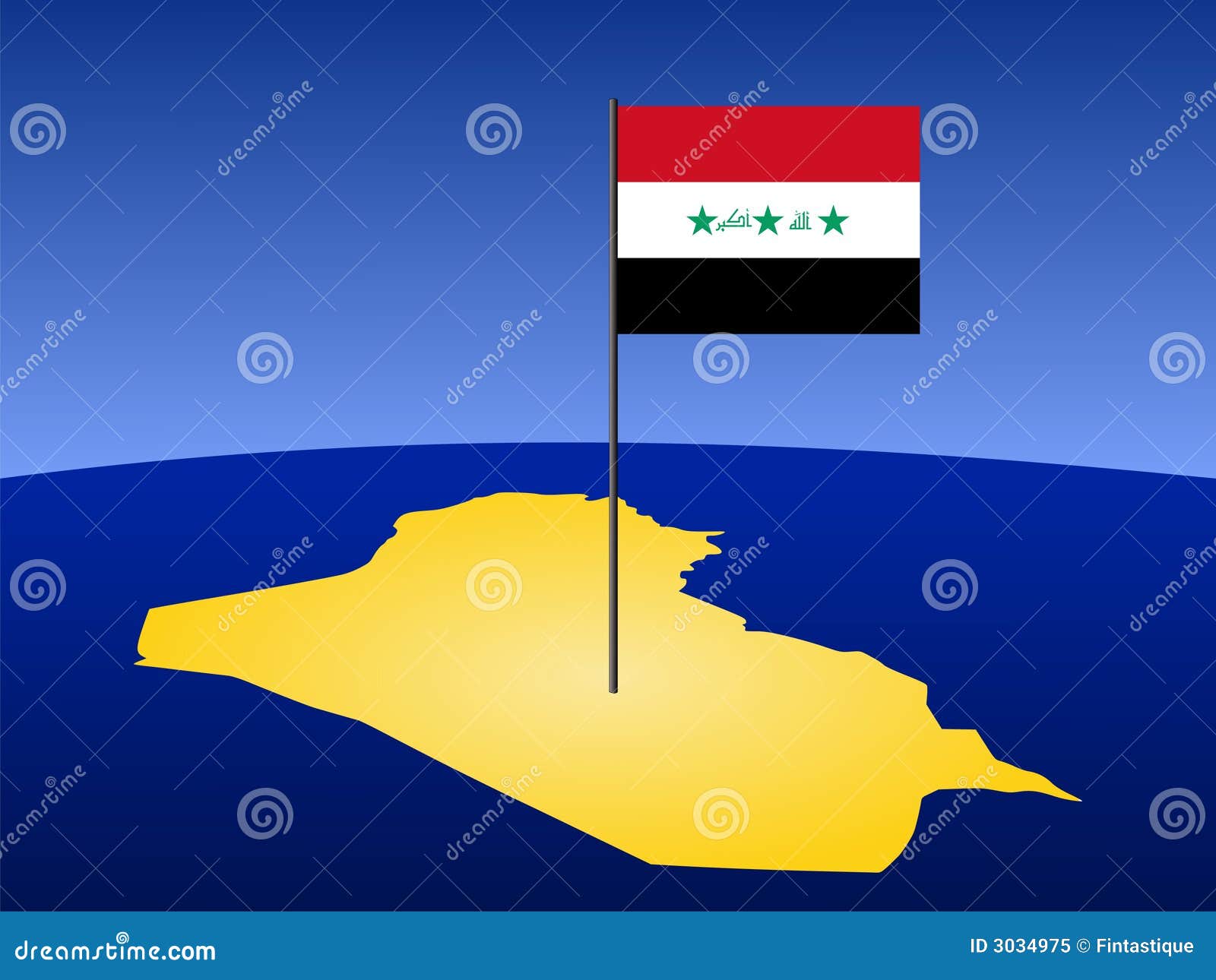 Map of Iraq with flag stock vector. Illustration of flag - 3034975