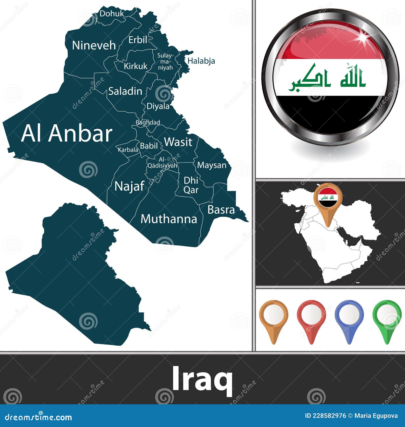 Basra Governorate Map Vector | CartoonDealer.com #141096863