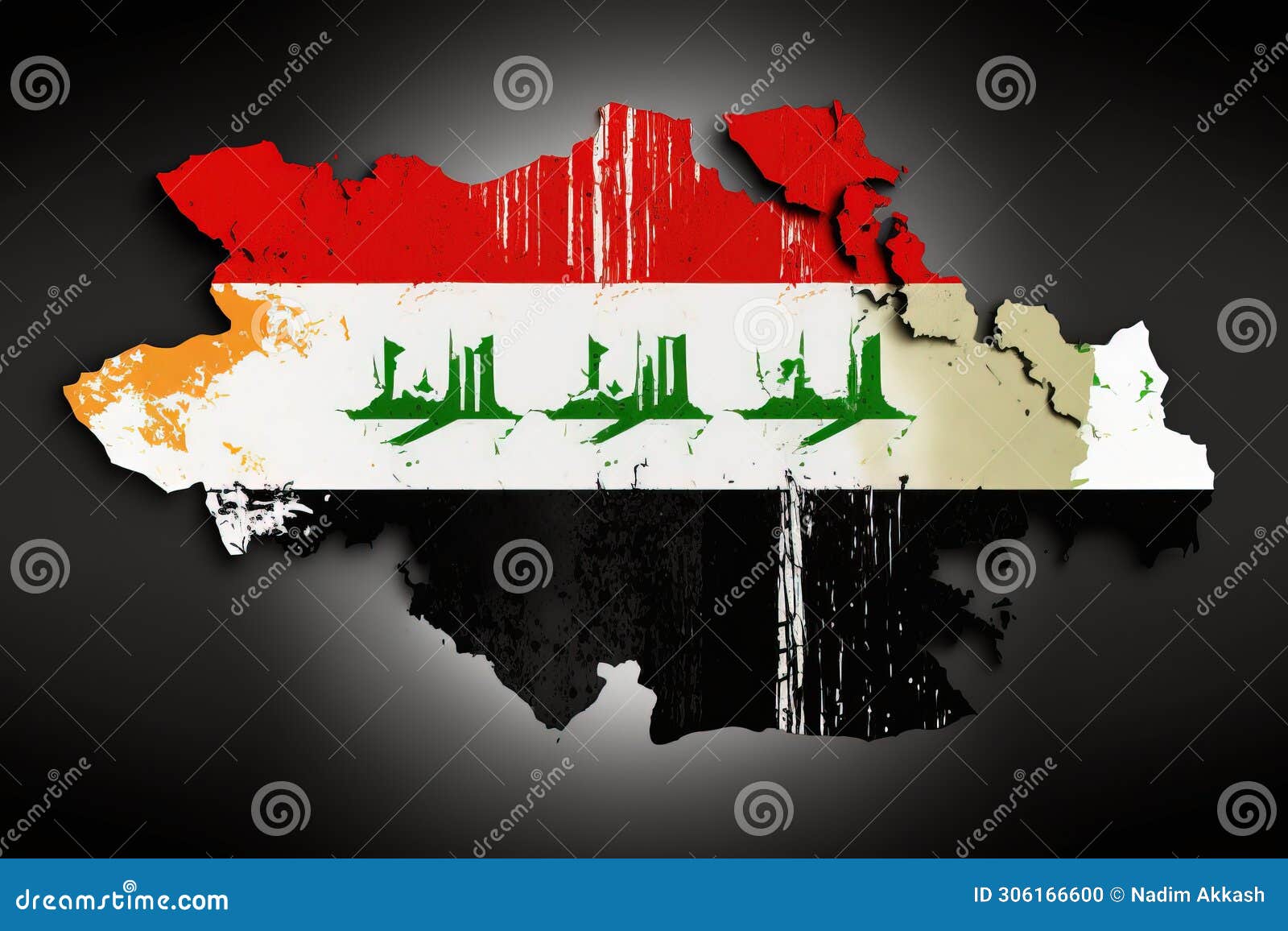 Map of Iraq in Iraqi Flag Colors Generative Ai Stock Illustration ...