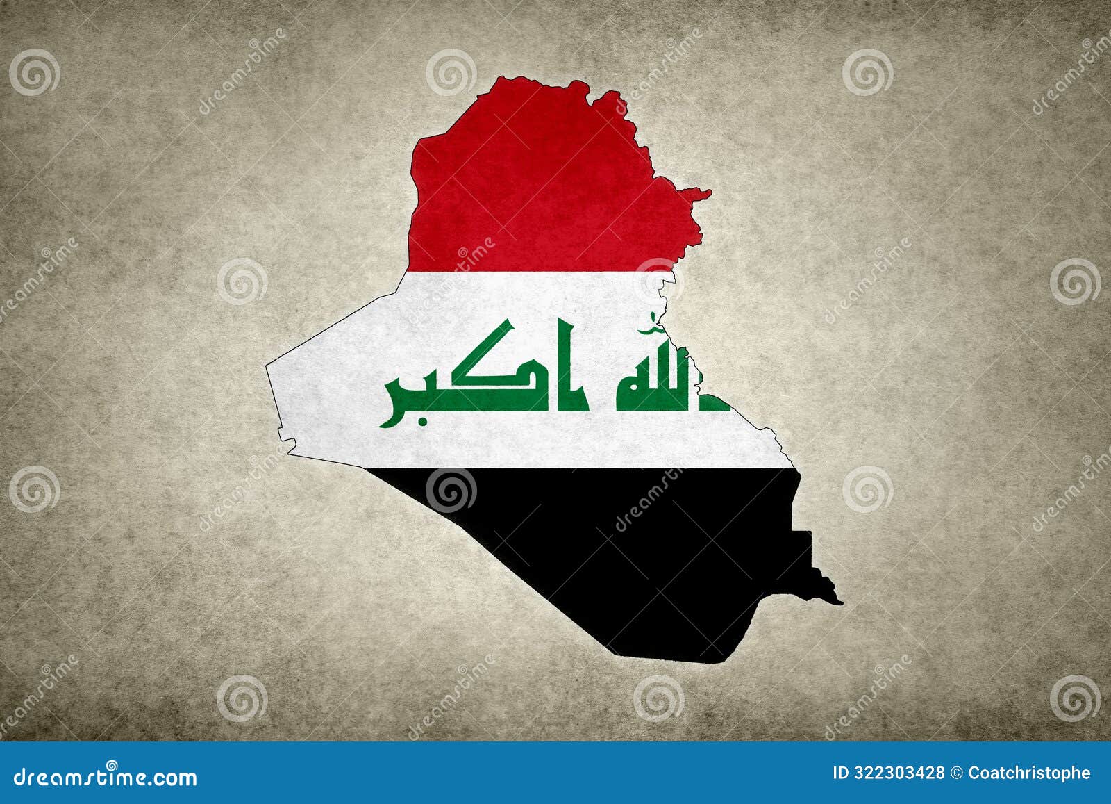 Map of Iraq with Its Flag on a Paper Stock Illustration - Illustration ...