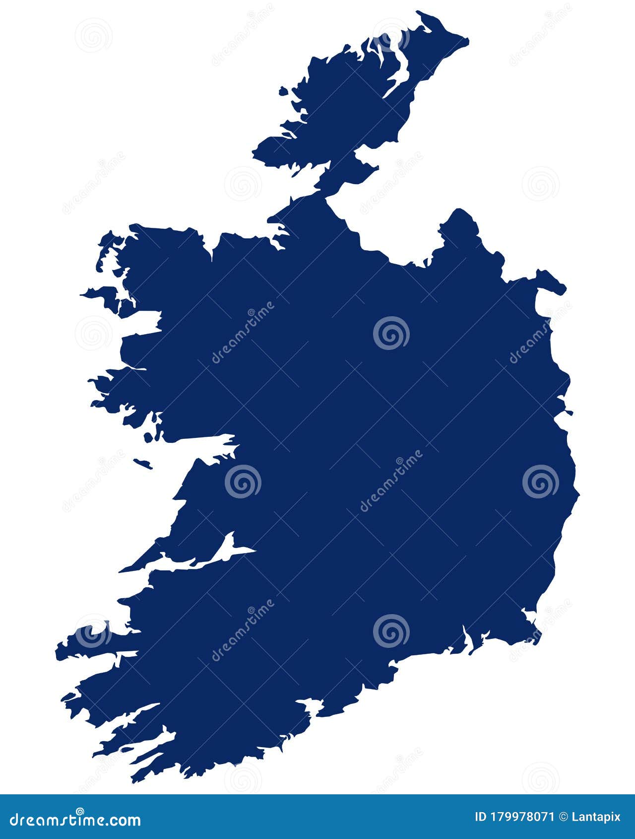 Map of Ireland in Blue Colour Stock Vector - Illustration of colour ...