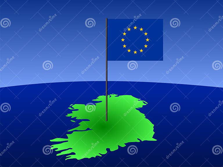 Map of ireland with flag stock vector. Illustration of atlas - 3535948