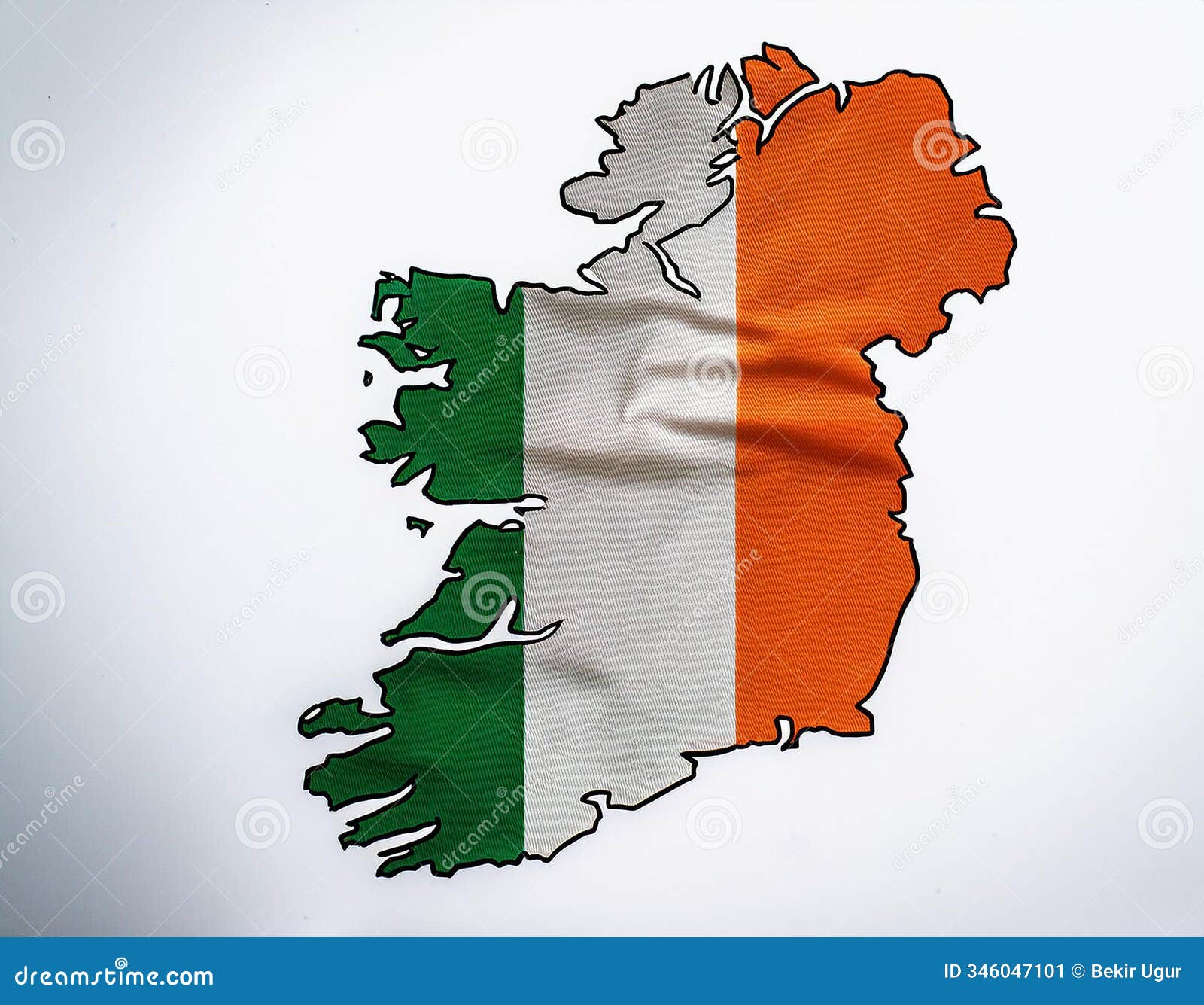 Map of Ireland with flag stock illustration. Illustration of generated - 346047101