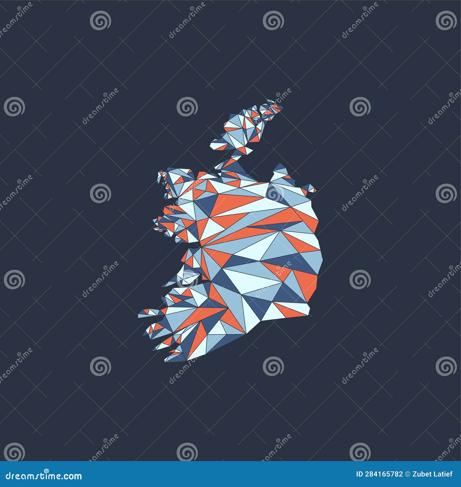 Map of Ireland Geometric Style Design Stock Vector - Illustration of ...