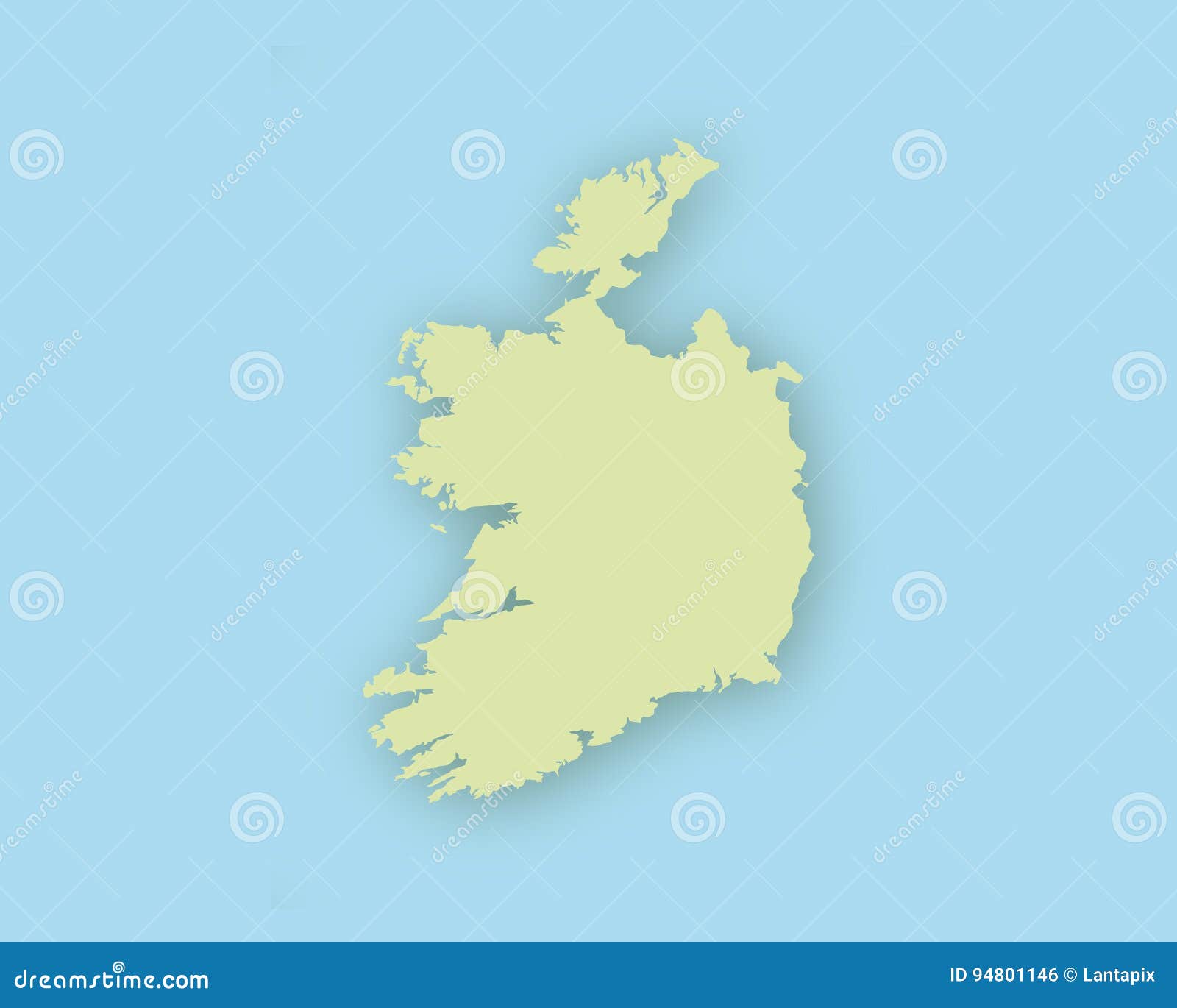 Map of Ireland with shadow stock vector. Illustration of hard - 94801146