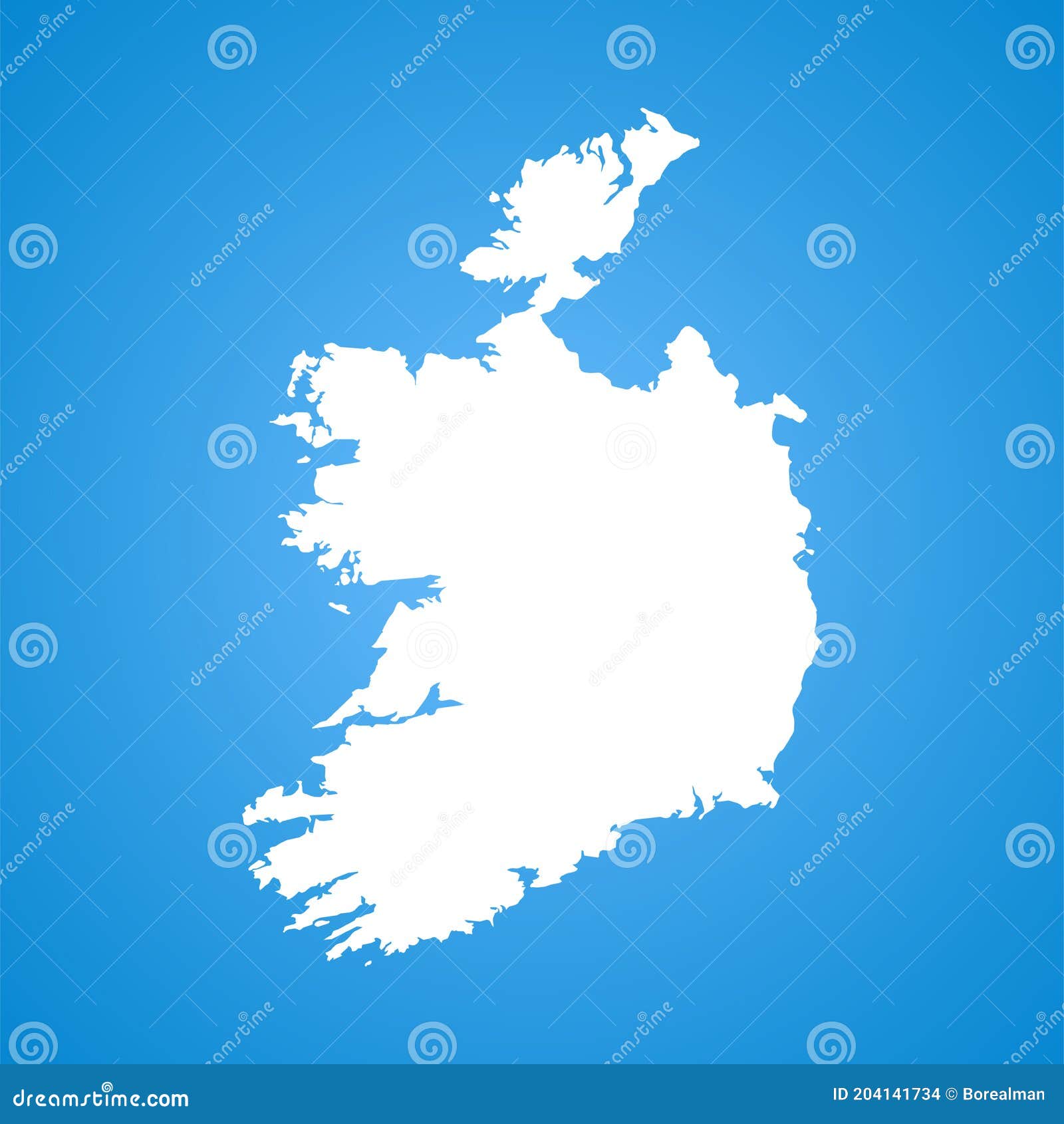 Map of the Ireland stock vector. Illustration of europe - 204141734