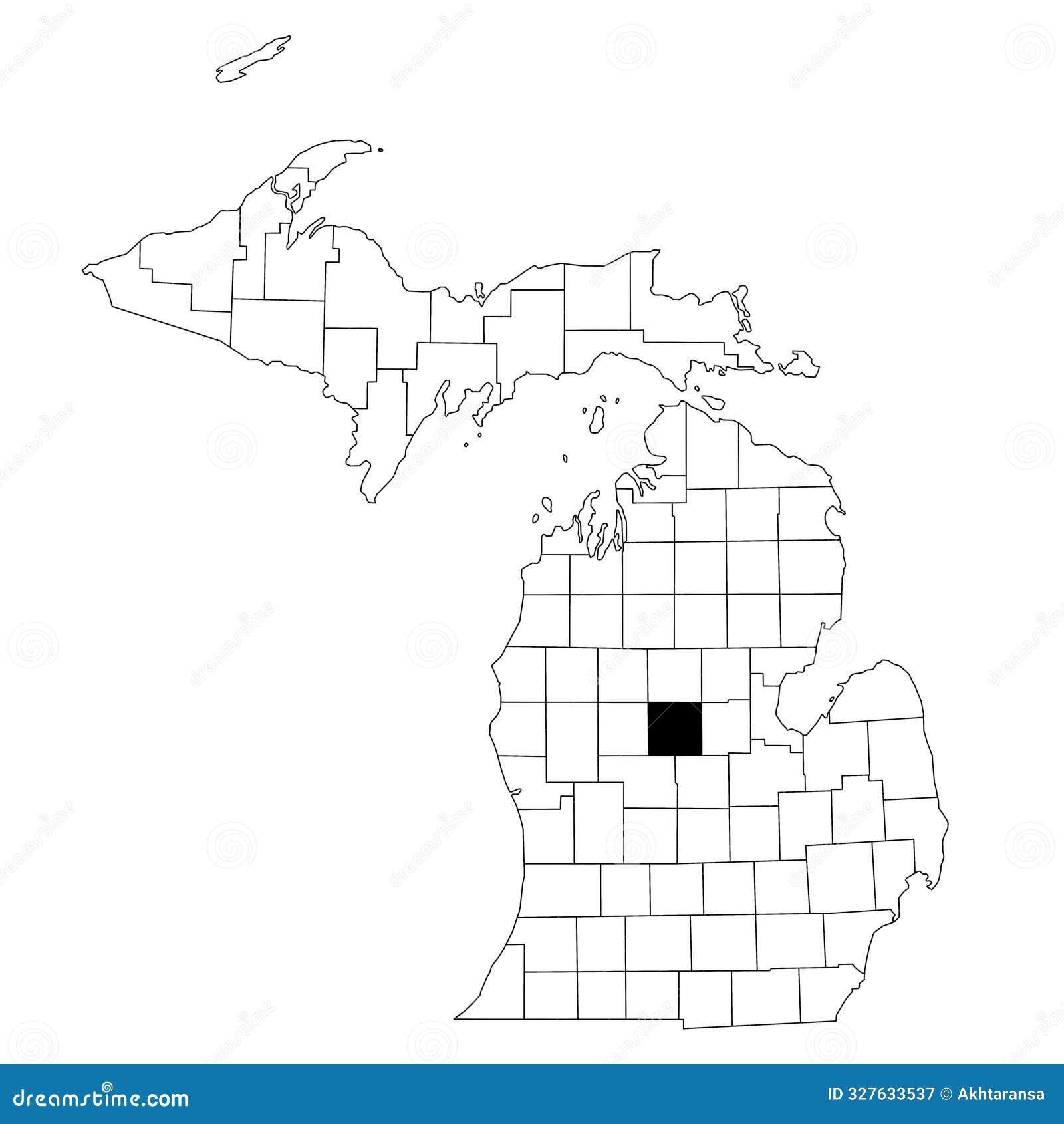 Map Of Isabella County In Michigan State On White Background. Single ...