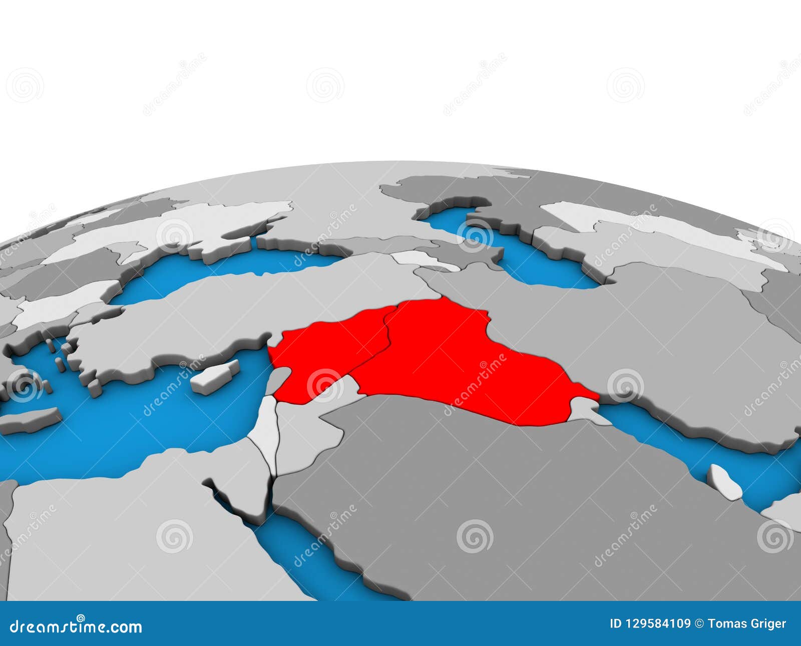 Map of Islamic State on 3D Globe Stock Illustration - Illustration of ...