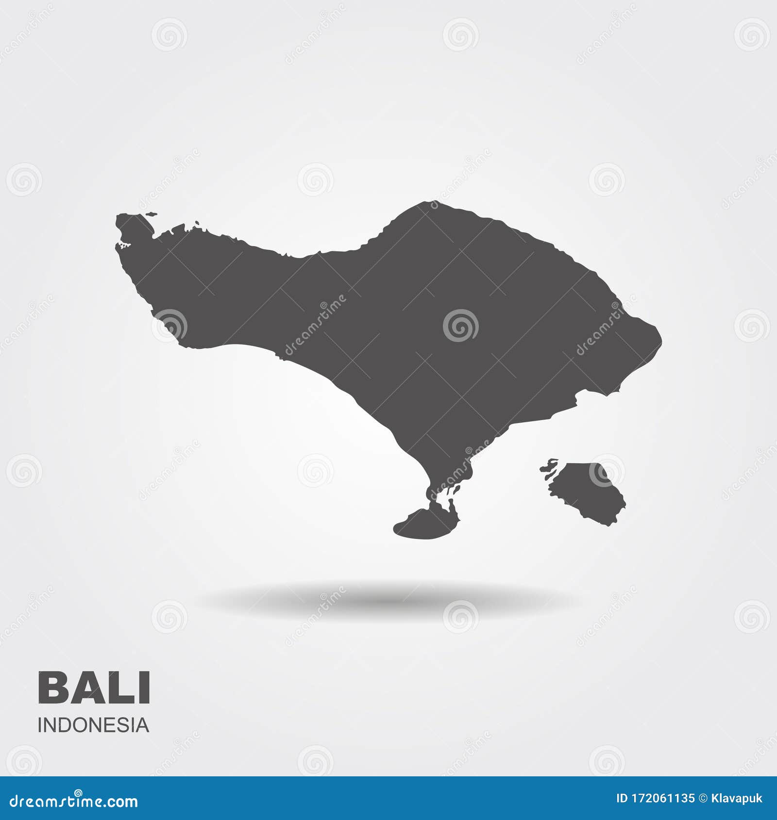 Map of the Island of Bali. Indonesia Stock Vector - Illustration of ...