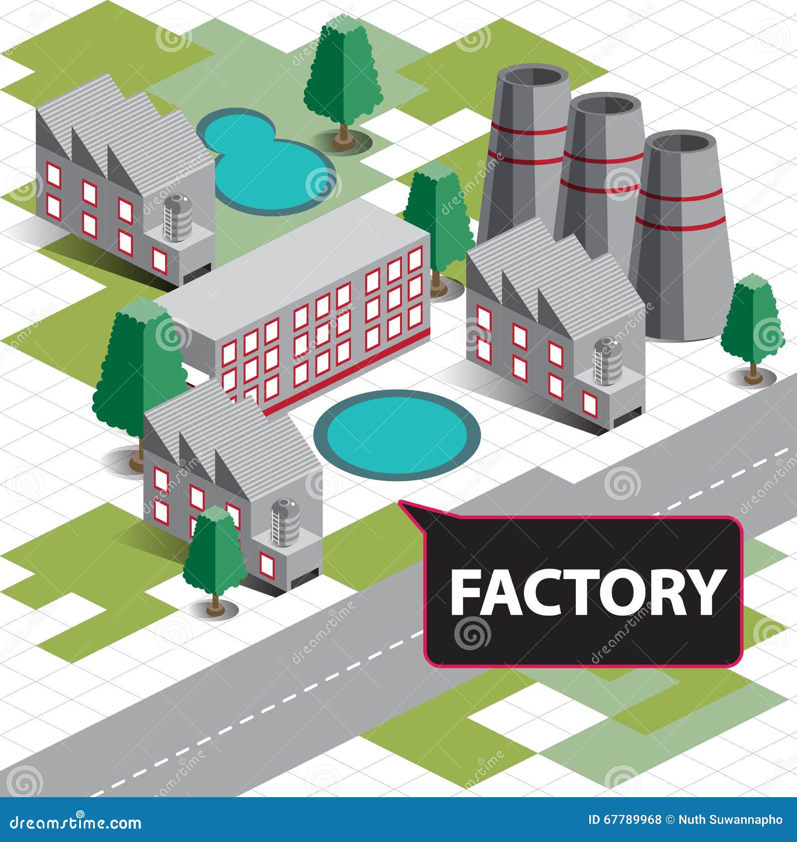 Map Isometric factory stock vector. Illustration of direction - 67789968