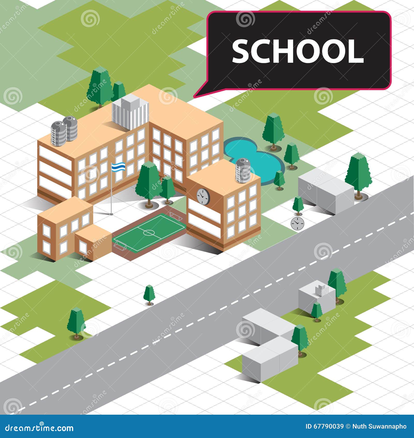 Map Isometric school stock vector. Illustration of symbol - 67790039