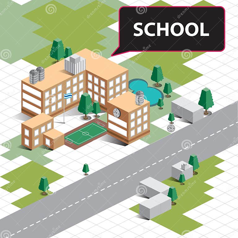 Map Isometric school stock vector. Illustration of symbol - 67790039
