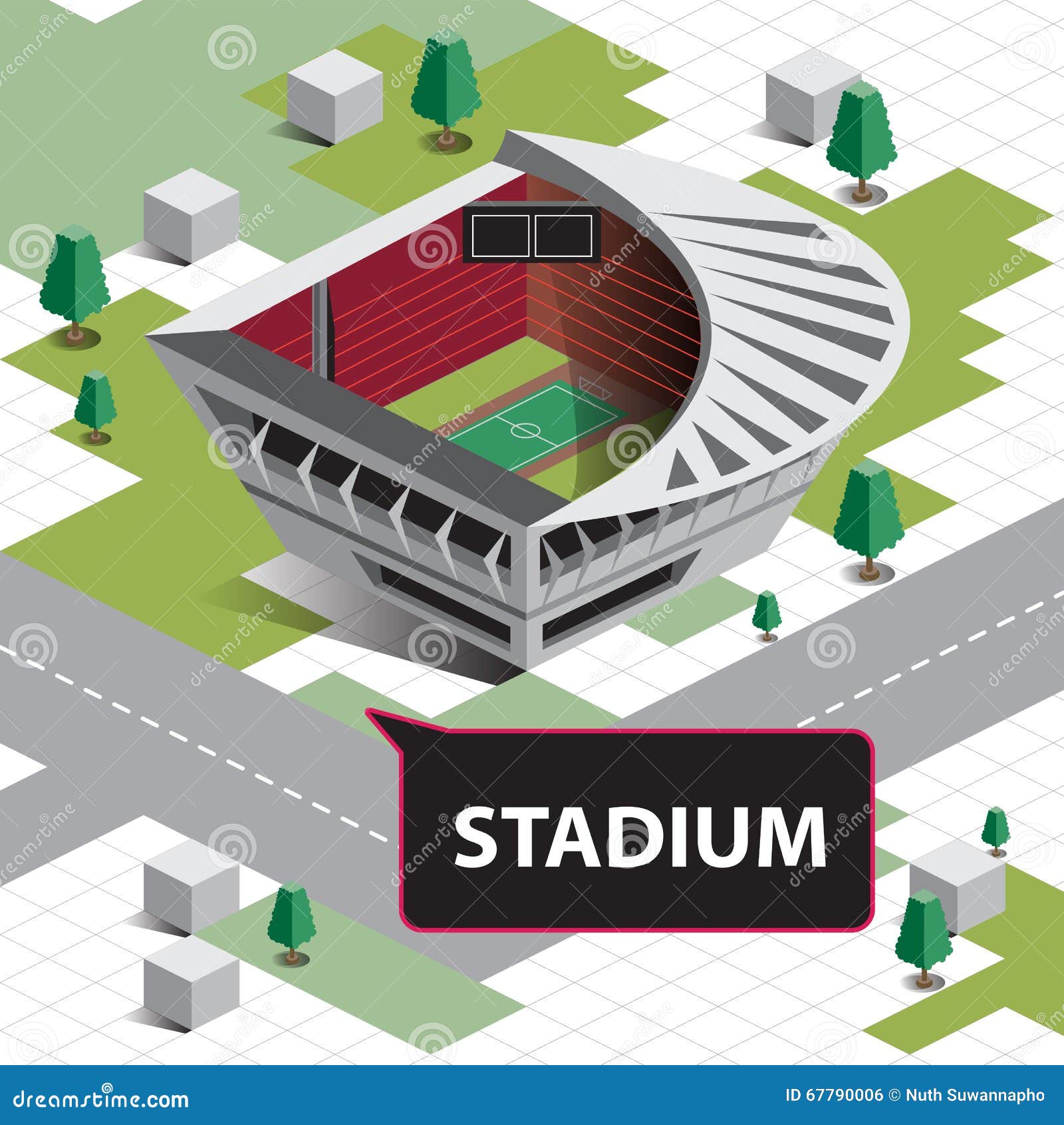 Map Isometric stadium stock vector. Illustration of isometric - 67790006
