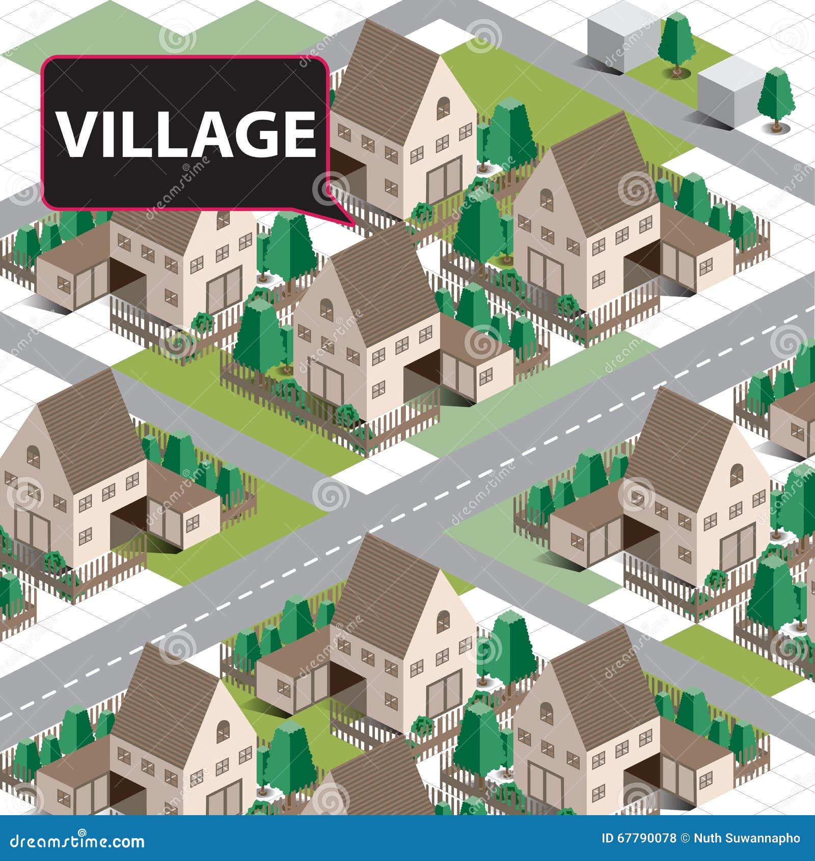 Map Isometric village stock vector. Illustration of landscape - 67790078