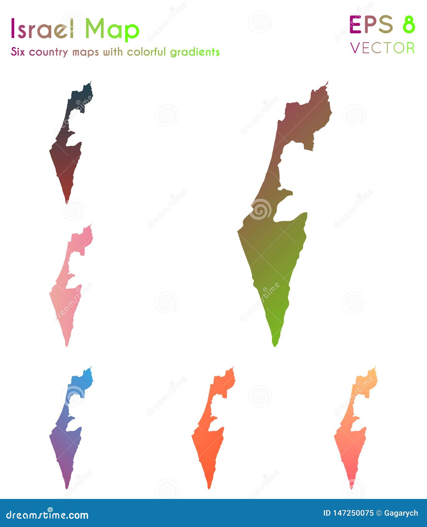 Map of Israel with Beautiful Gradients. Stock Vector - Illustration of ...