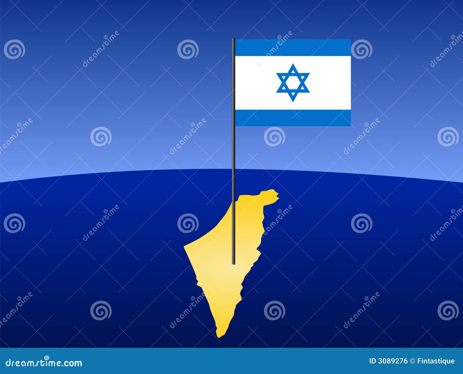 Map of Israel with flag stock vector. Illustration of asia - 3089276