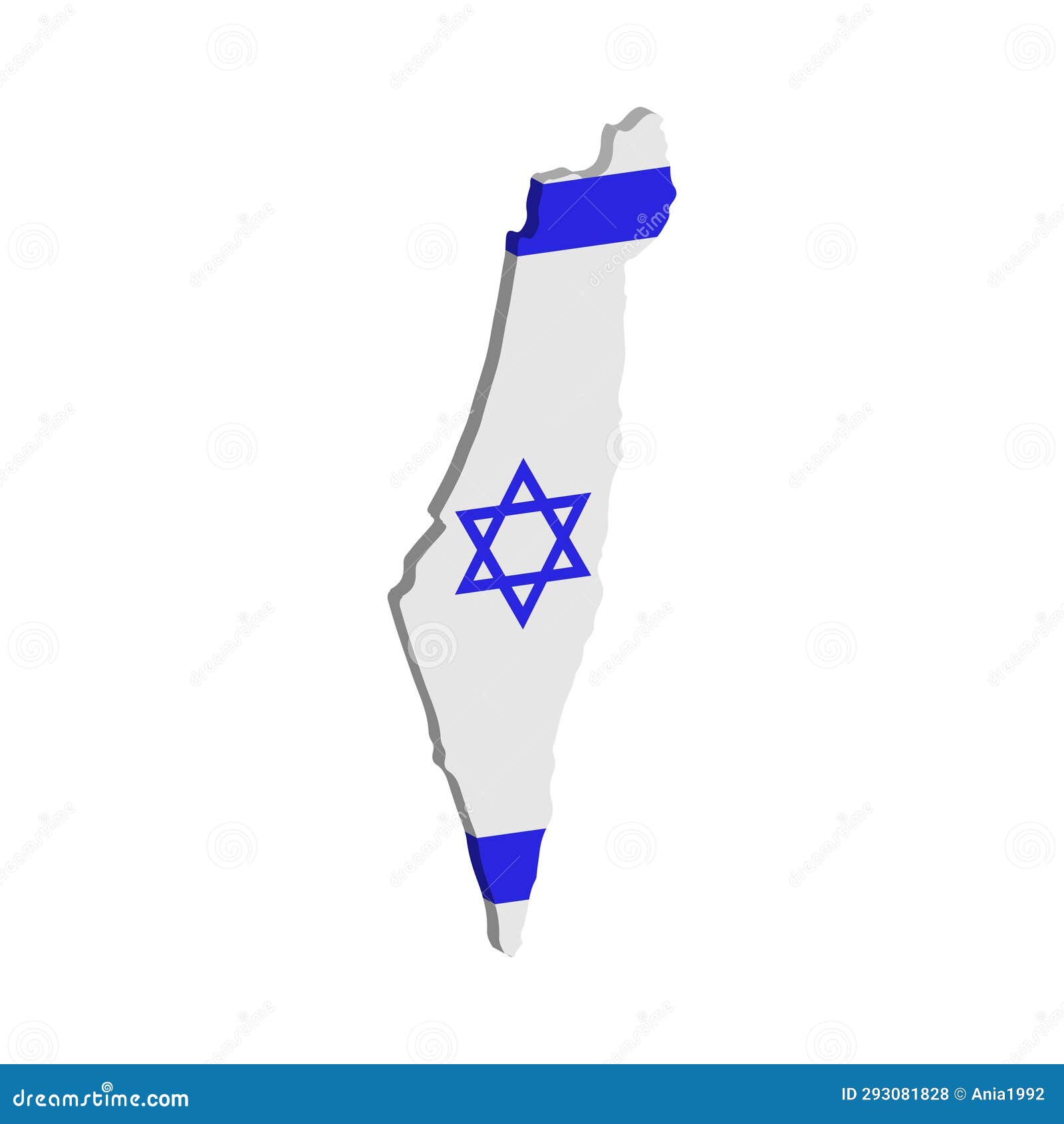 Map of Israel with Flag 3d is Colored in the Colors of the National ...