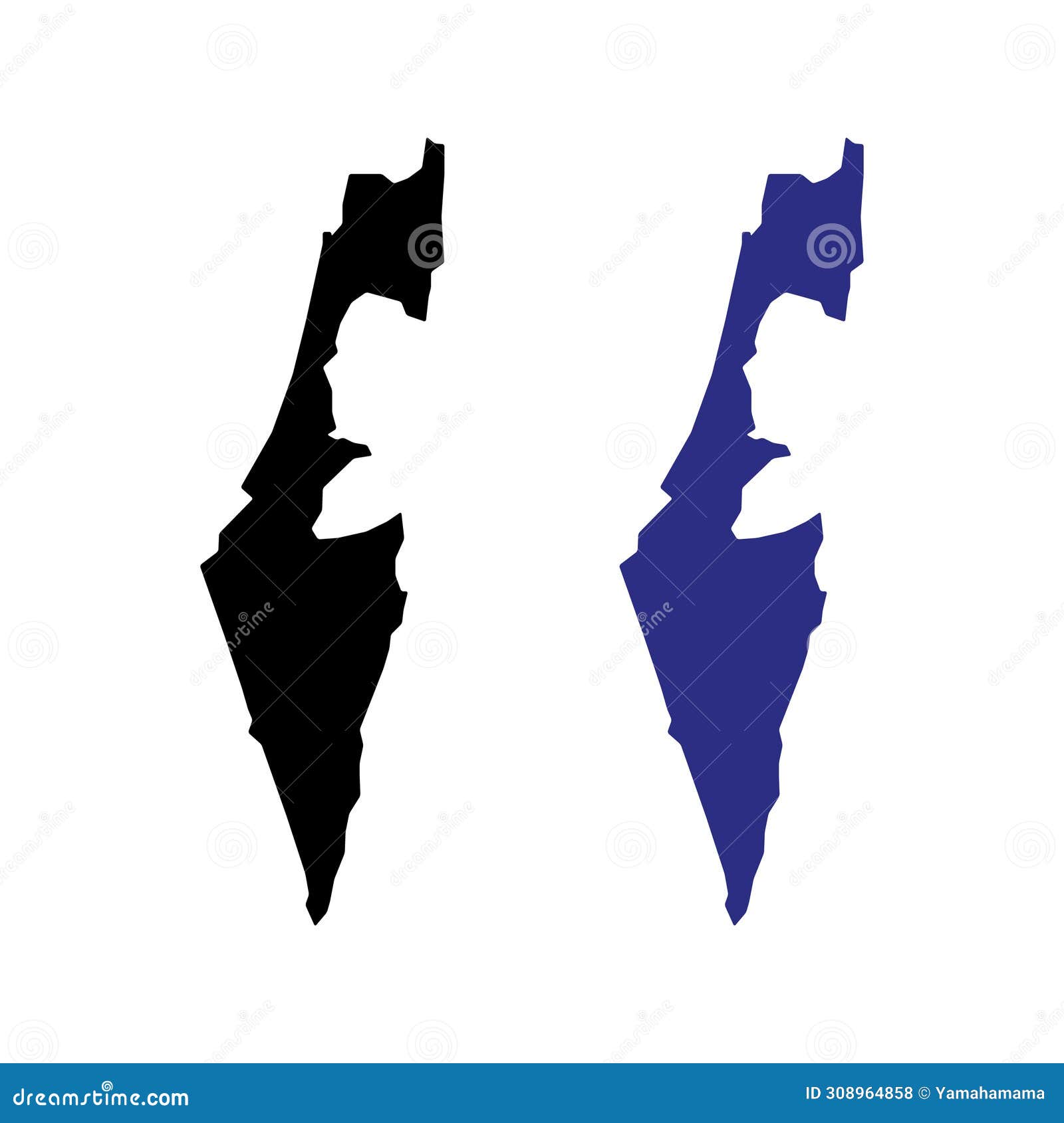 Map Israel stock vector. Illustration of graphic, cartography - 308964858