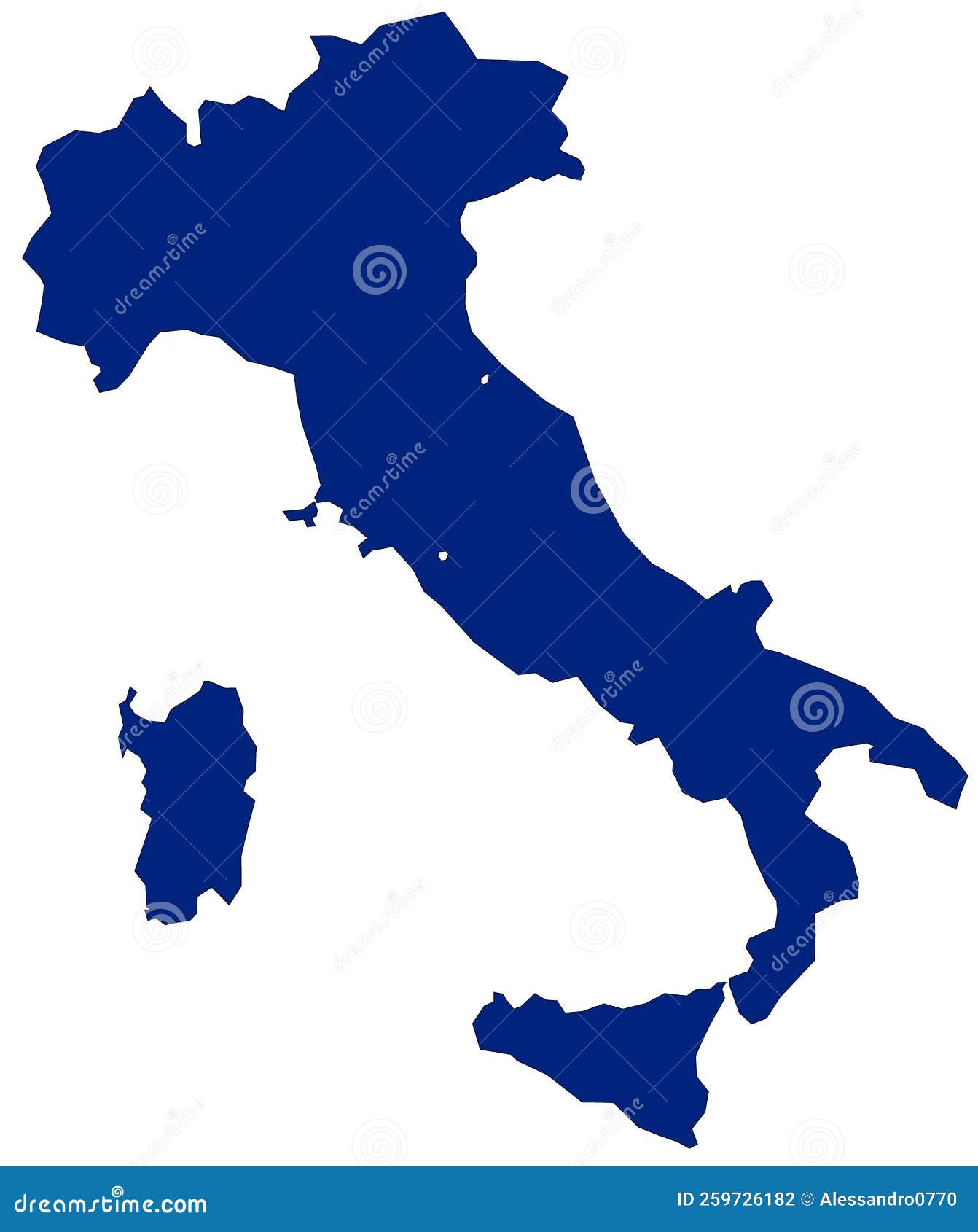 Map of Italy in blue stock illustration. Illustration of patriot ...
